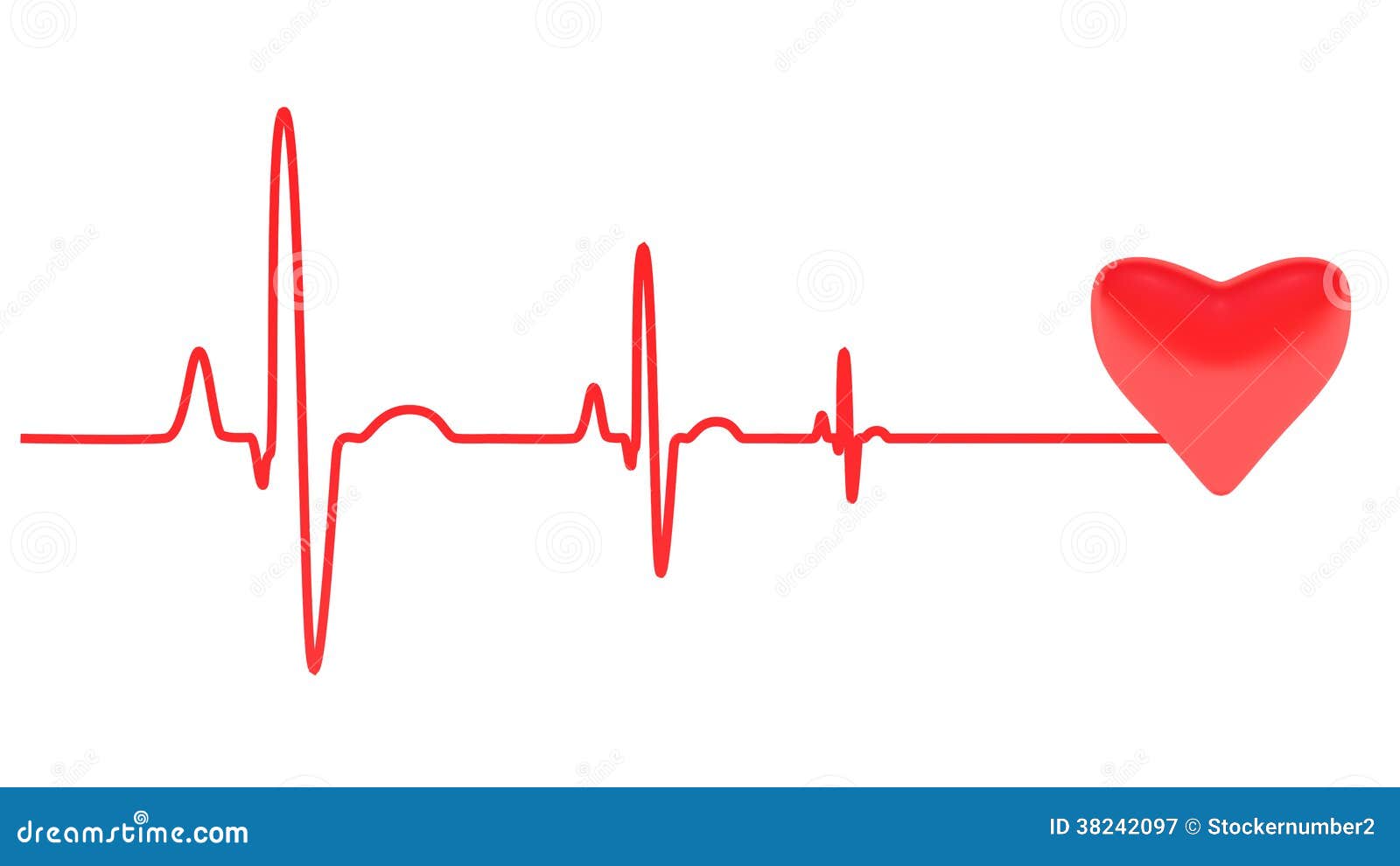 Heart Beats, Isolated on White Background Stock Illustration ...