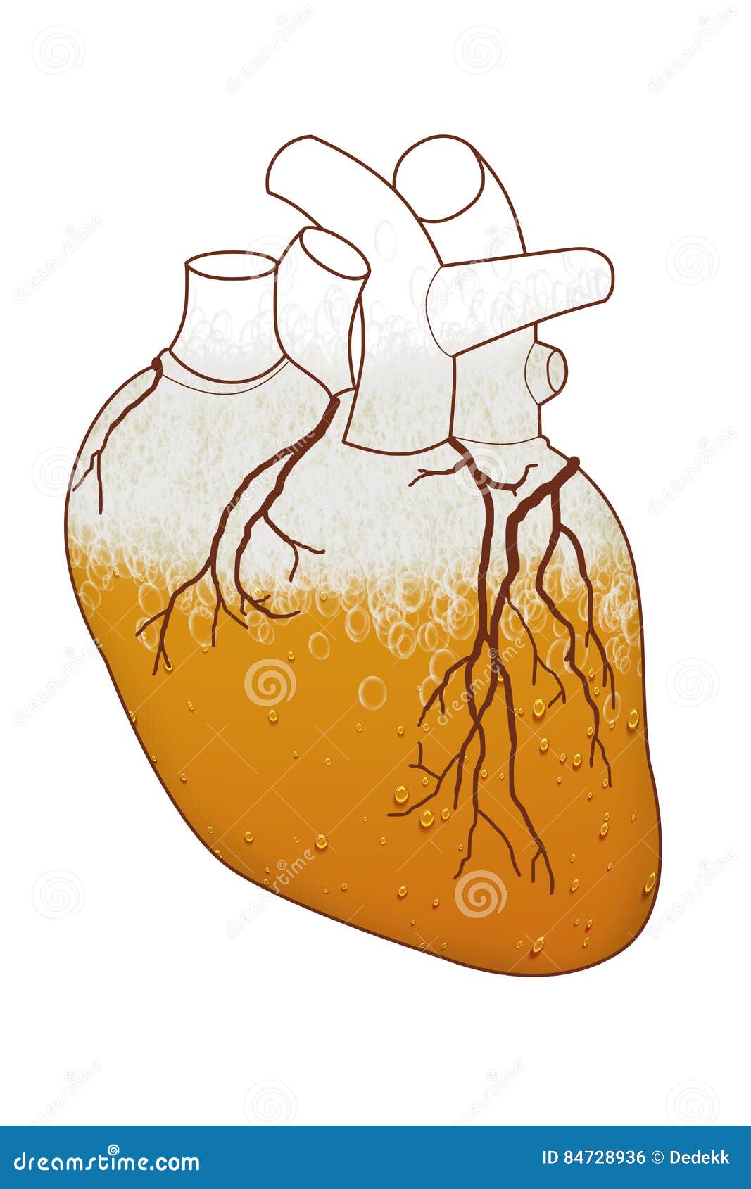 Heart with beer stock illustration. Illustration of yellow - 84728936
