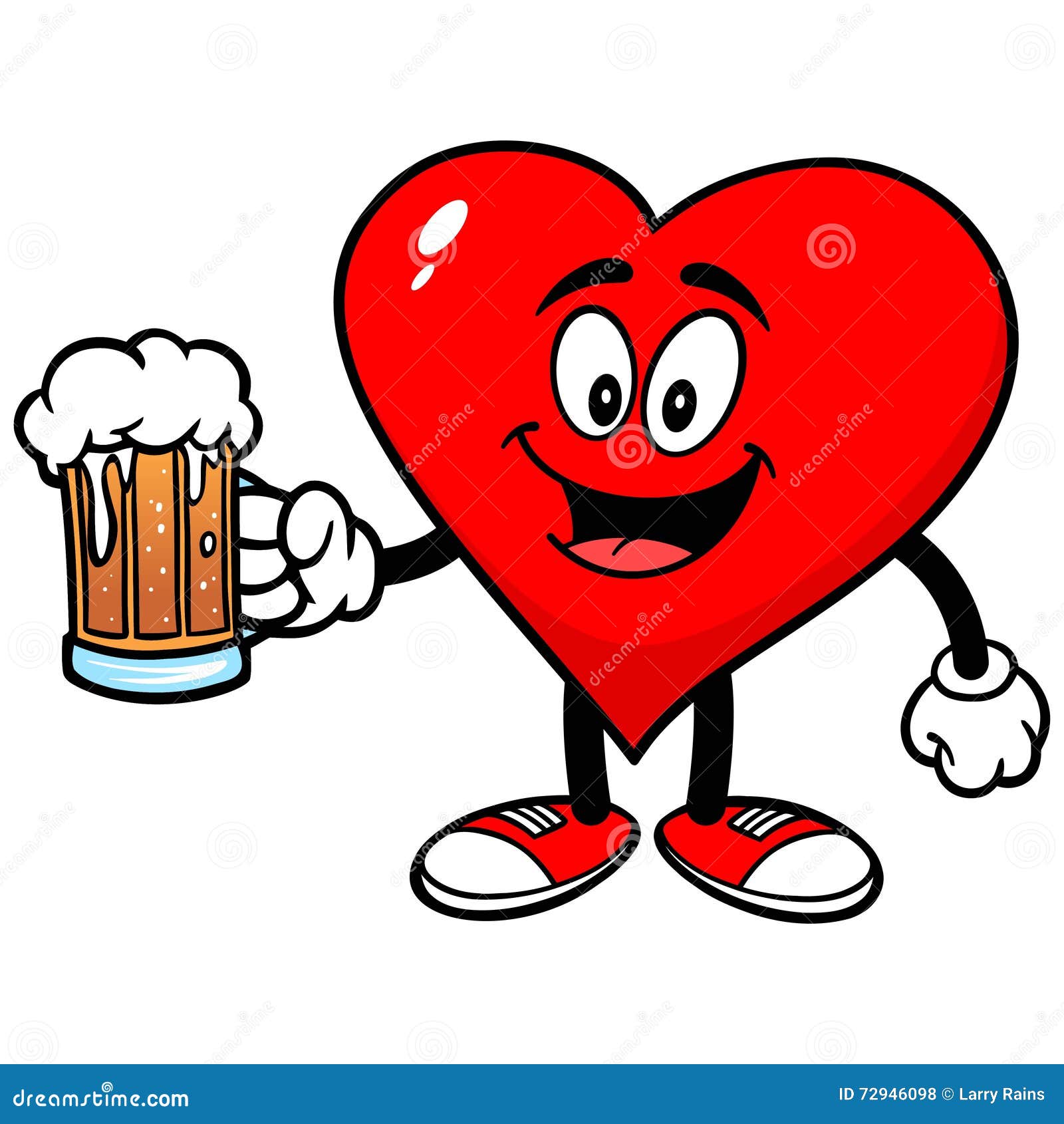 Heart with Beer stock vector. Illustration of celebrations - 72946098