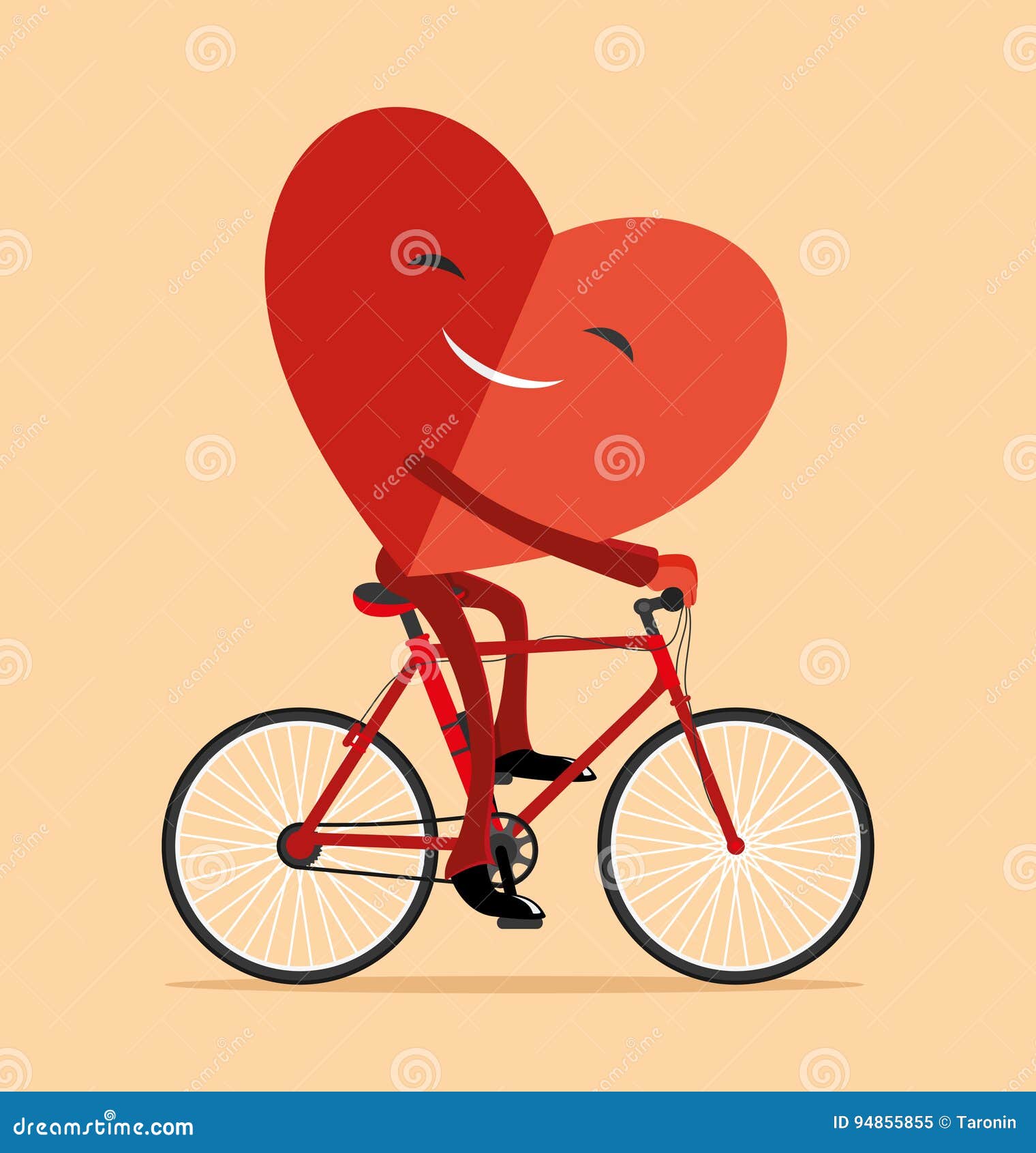 Heart on a bicycle. stock vector. Illustration of hospital - 94855855