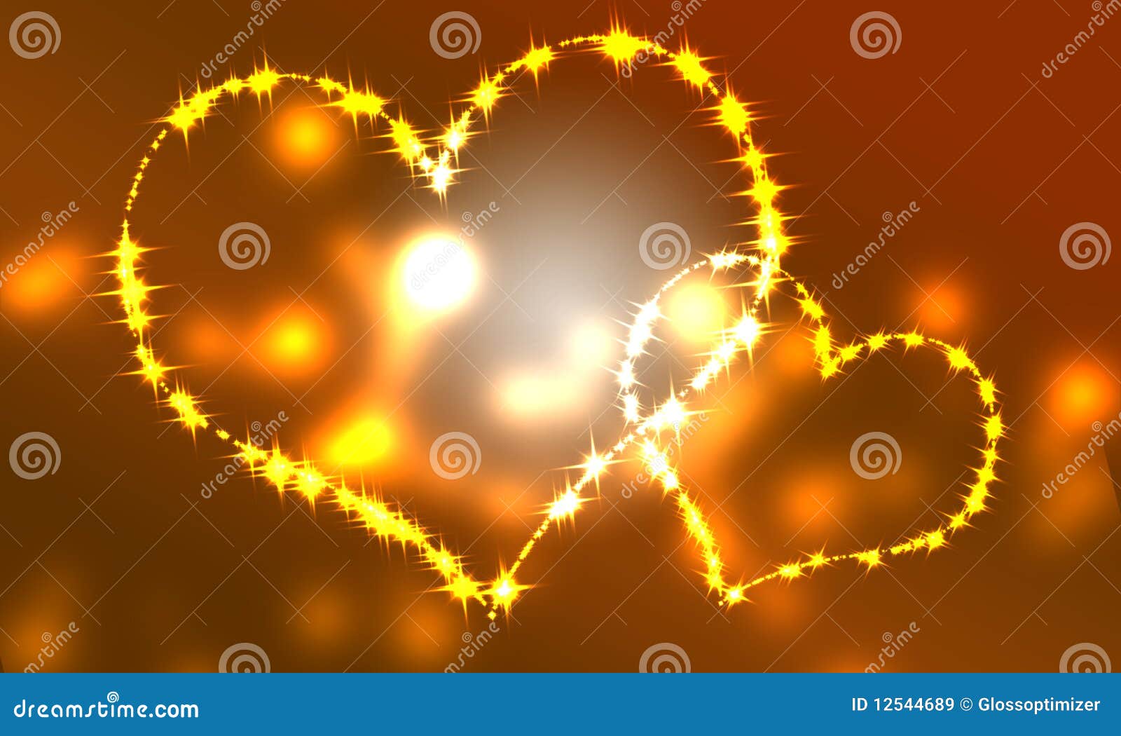 Heart Big and Small Pair Brown Background of Light Stock Illustration ...