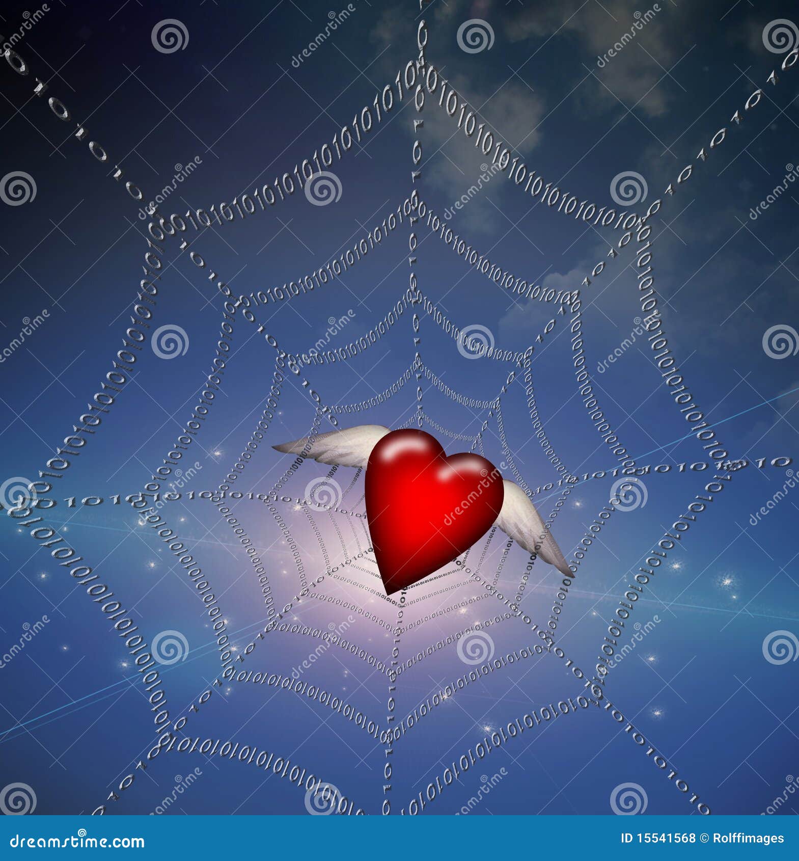 Heart in Binary Web stock illustration. Illustration of digitally ...