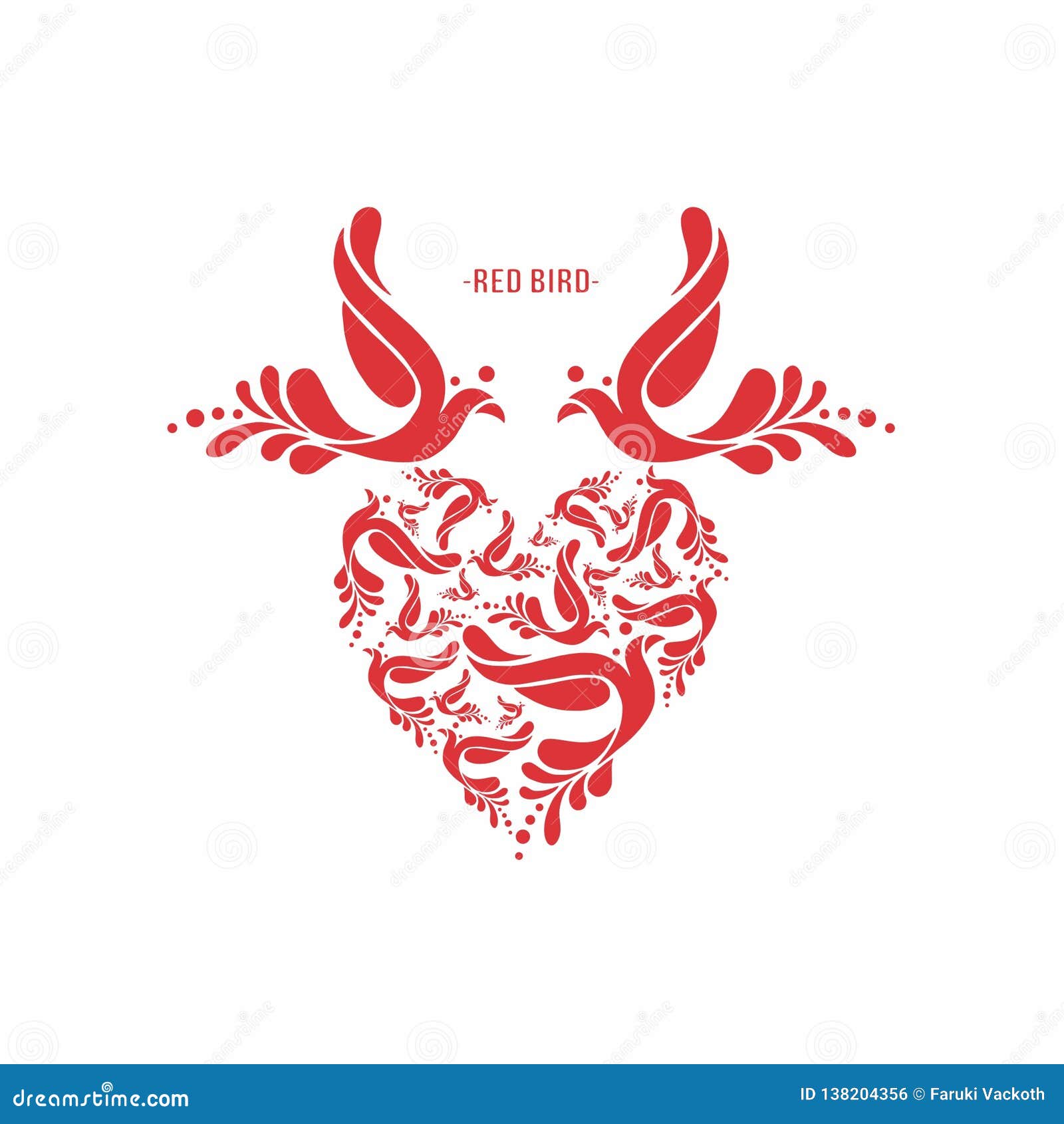 Heart Bird stock vector. Illustration of love, country - 138204356