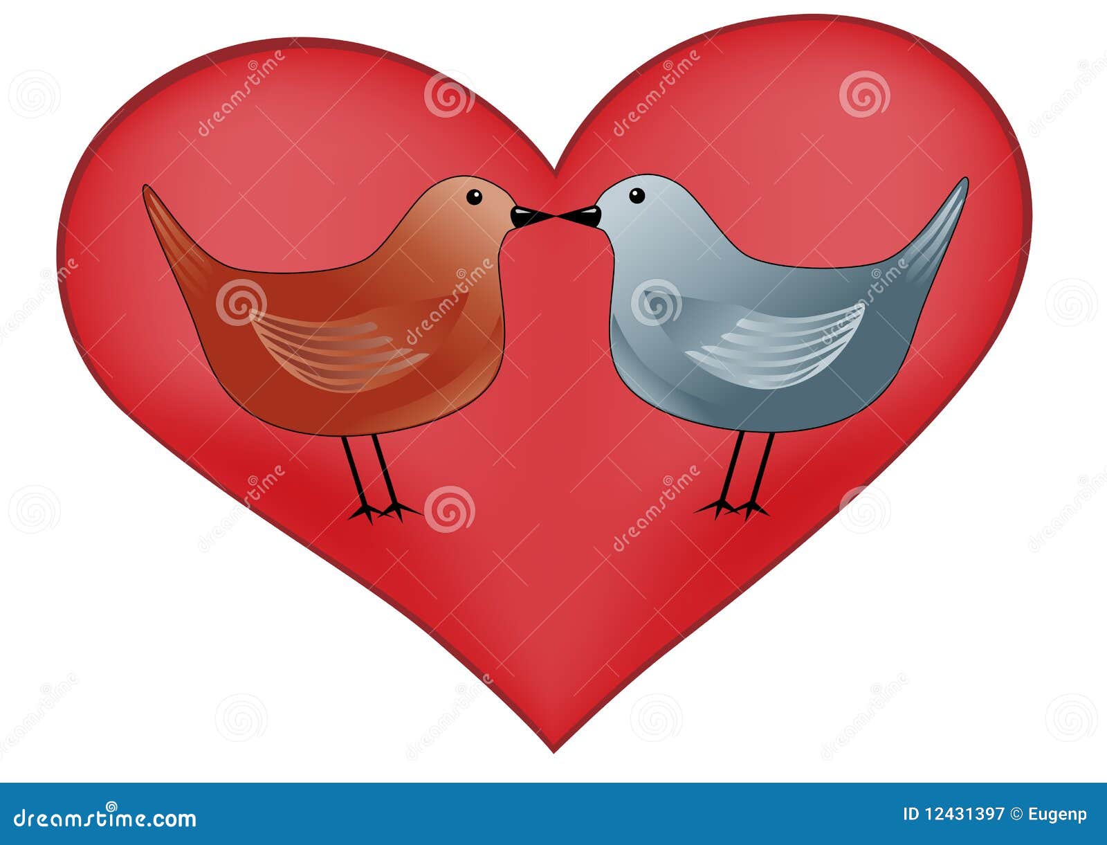 Heart with birds stock vector. Illustration of vector - 12431397