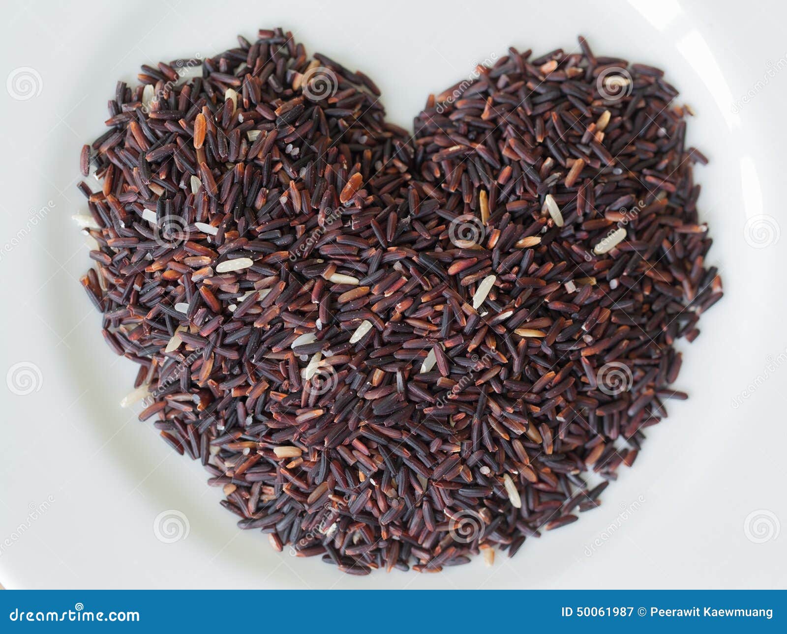 Heart of Black Rice in Heart Shape Stock Image - Image of isolation ...