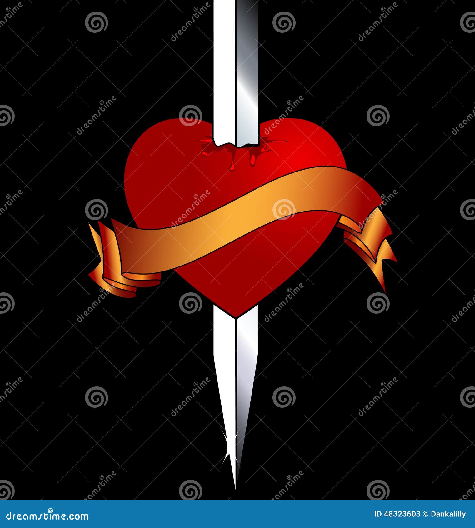 Heart and blade stock vector. Illustration of iron, drawing - 48323603