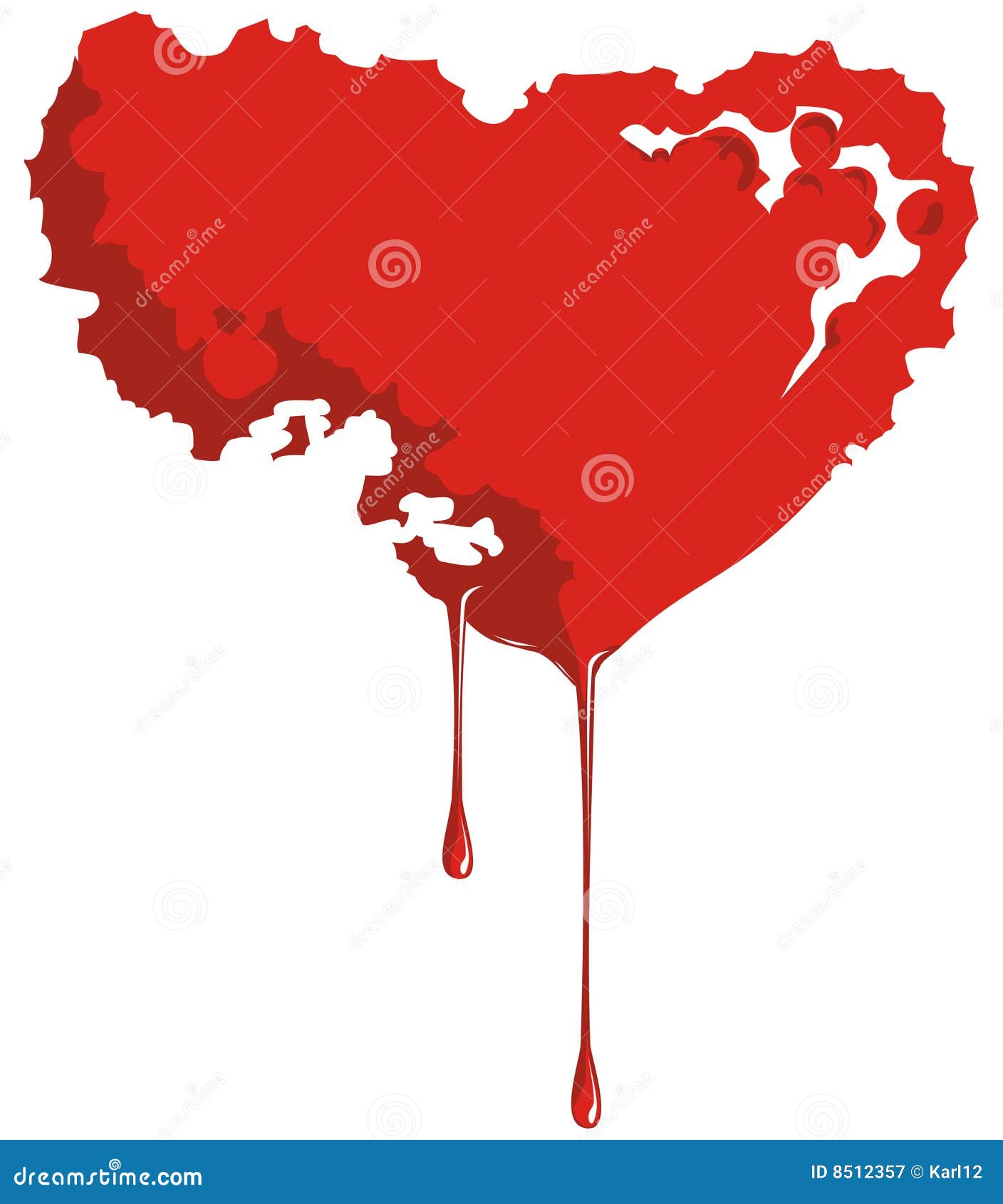 Heart is Bleeding of Blood. Stock Vector - Illustration of romance ...