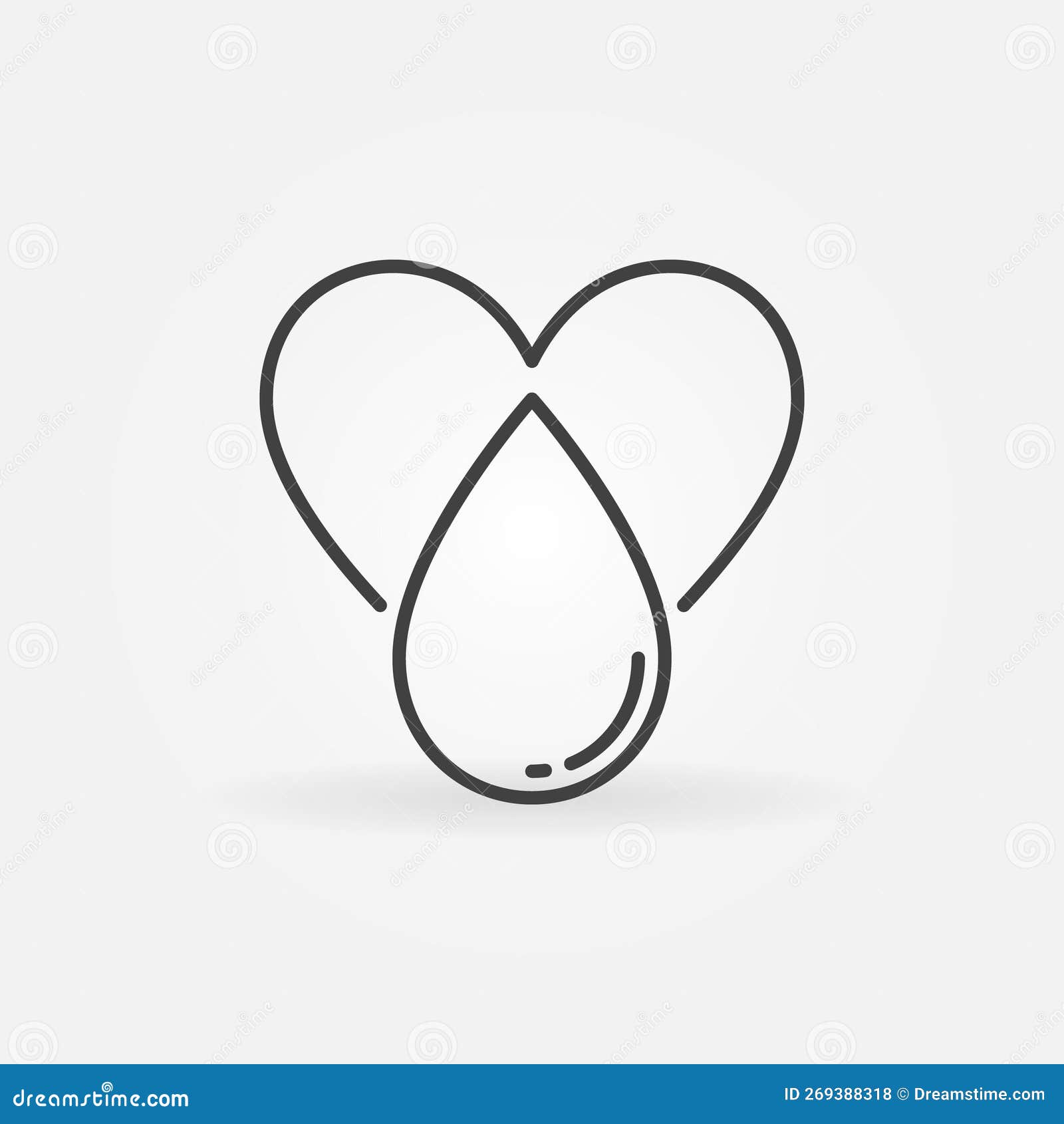 Heart with Blood Drop Vector Concept Icon in Outline Style Stock ...