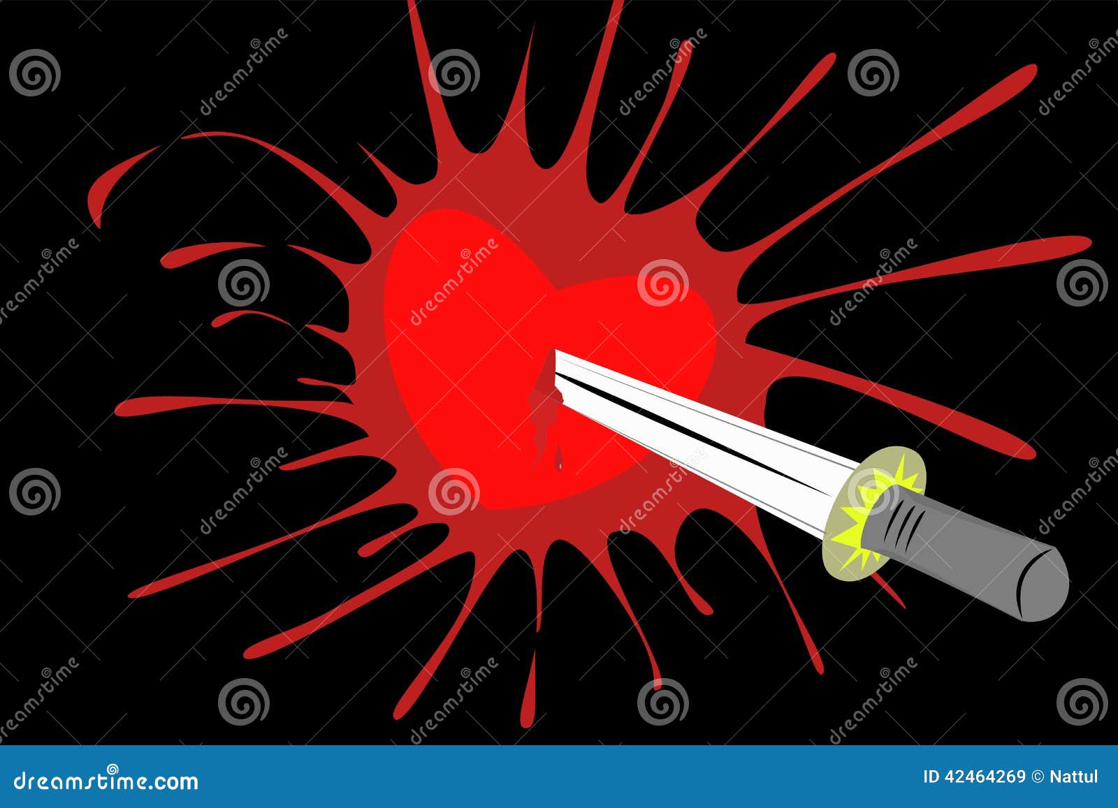 Heart blood splash stock vector. Illustration of sharp - 42464269