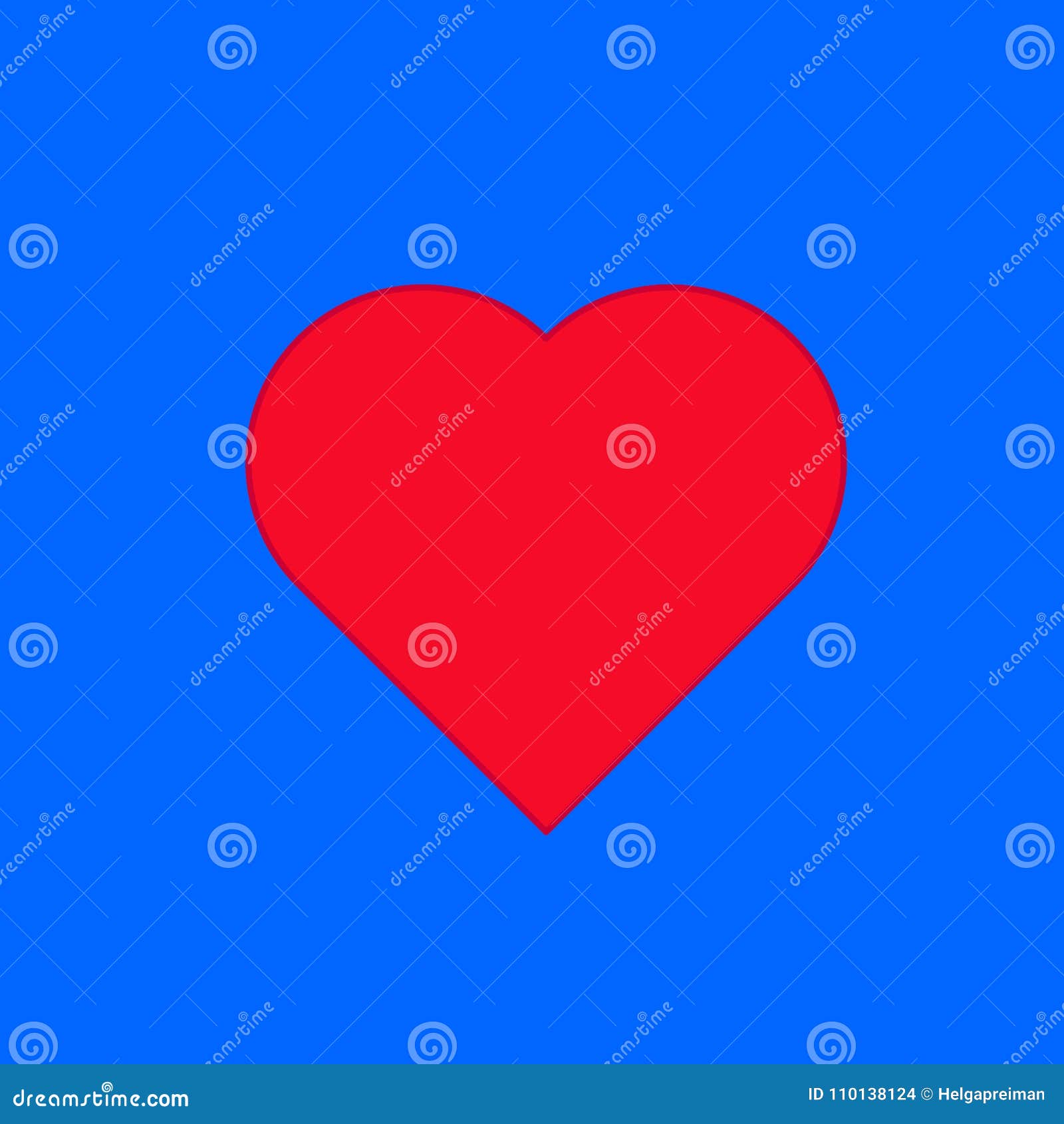 Heart on the Blue Background Stock Illustration - Illustration of size ...