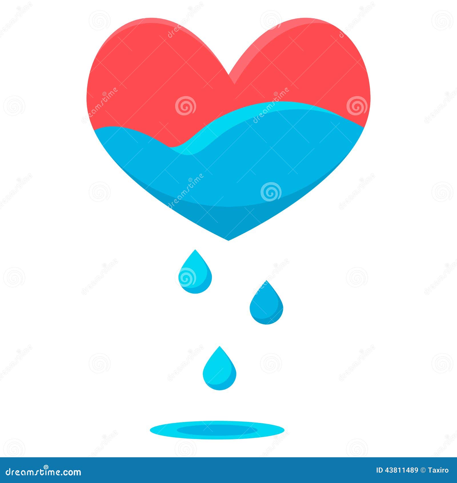 Heart blue drops stock vector. Illustration of blood - 43811489