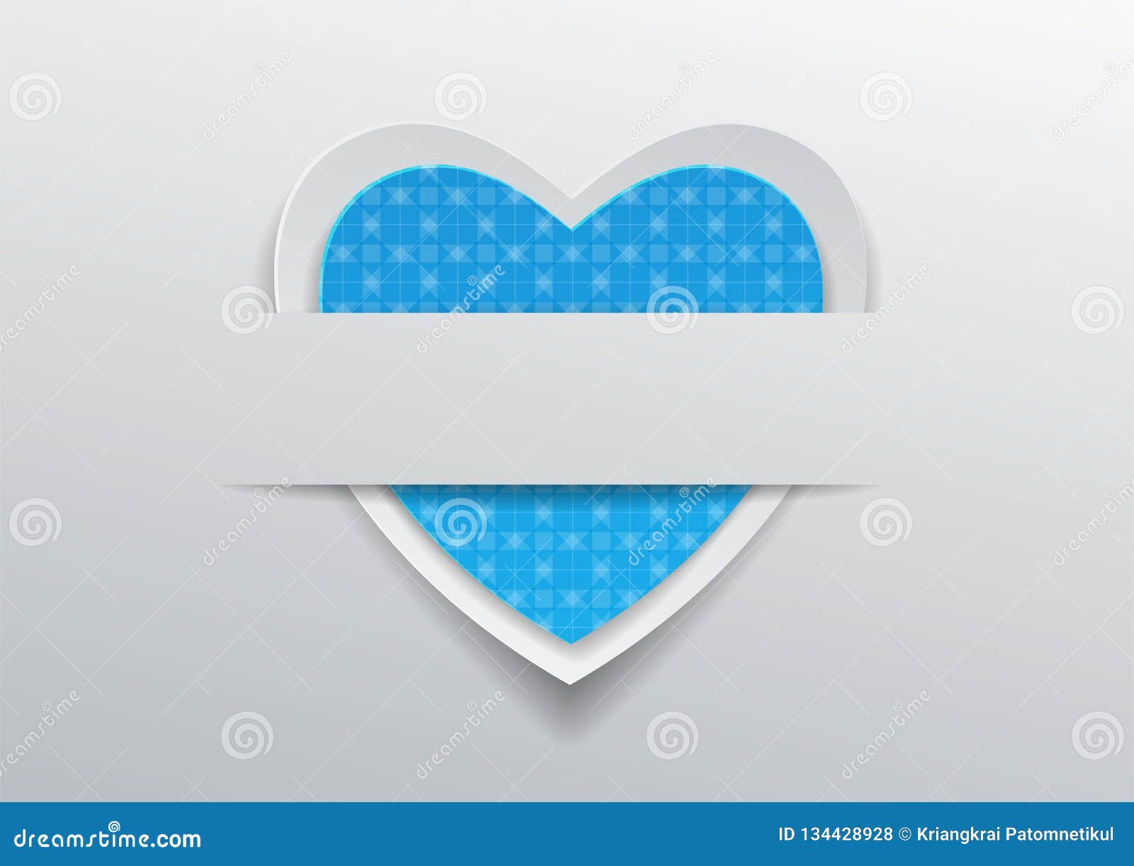 Heart with Blue Pattern on Gray Background Stock Vector - Illustration ...