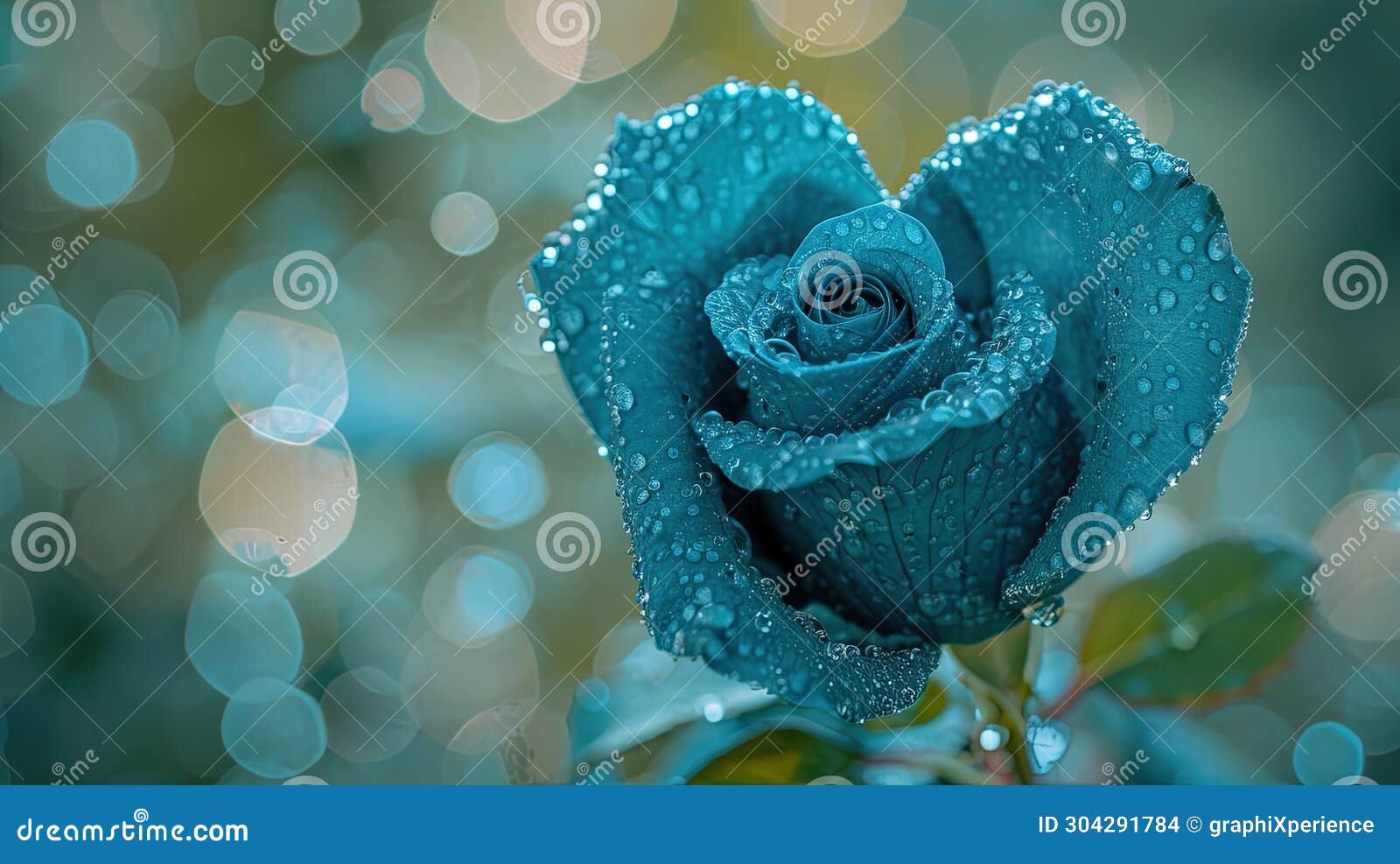 Heart Blue Rose with Enchanting Realms Stock Illustration ...