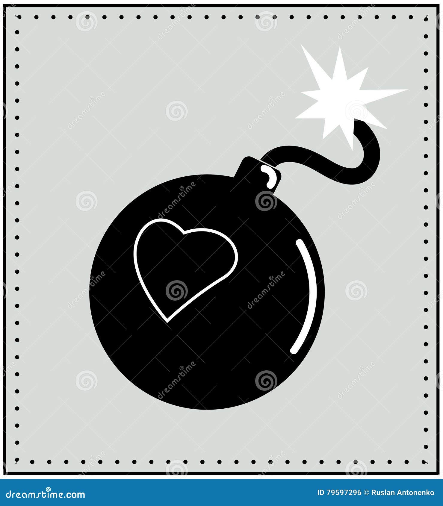 Heart and bomb stock vector. Illustration of health, logo - 79597296