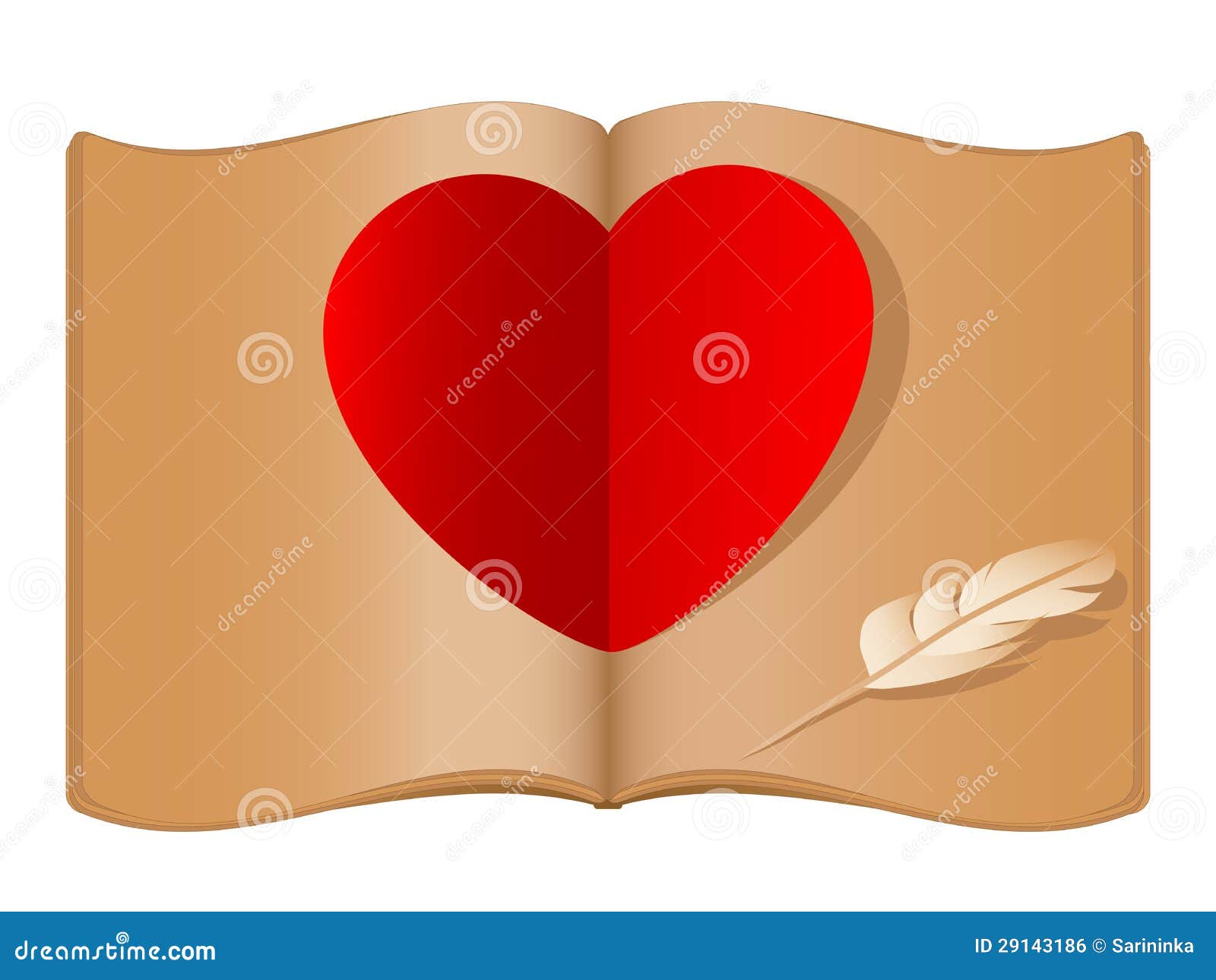 Heart in book stock vector. Illustration of celebration - 29143186