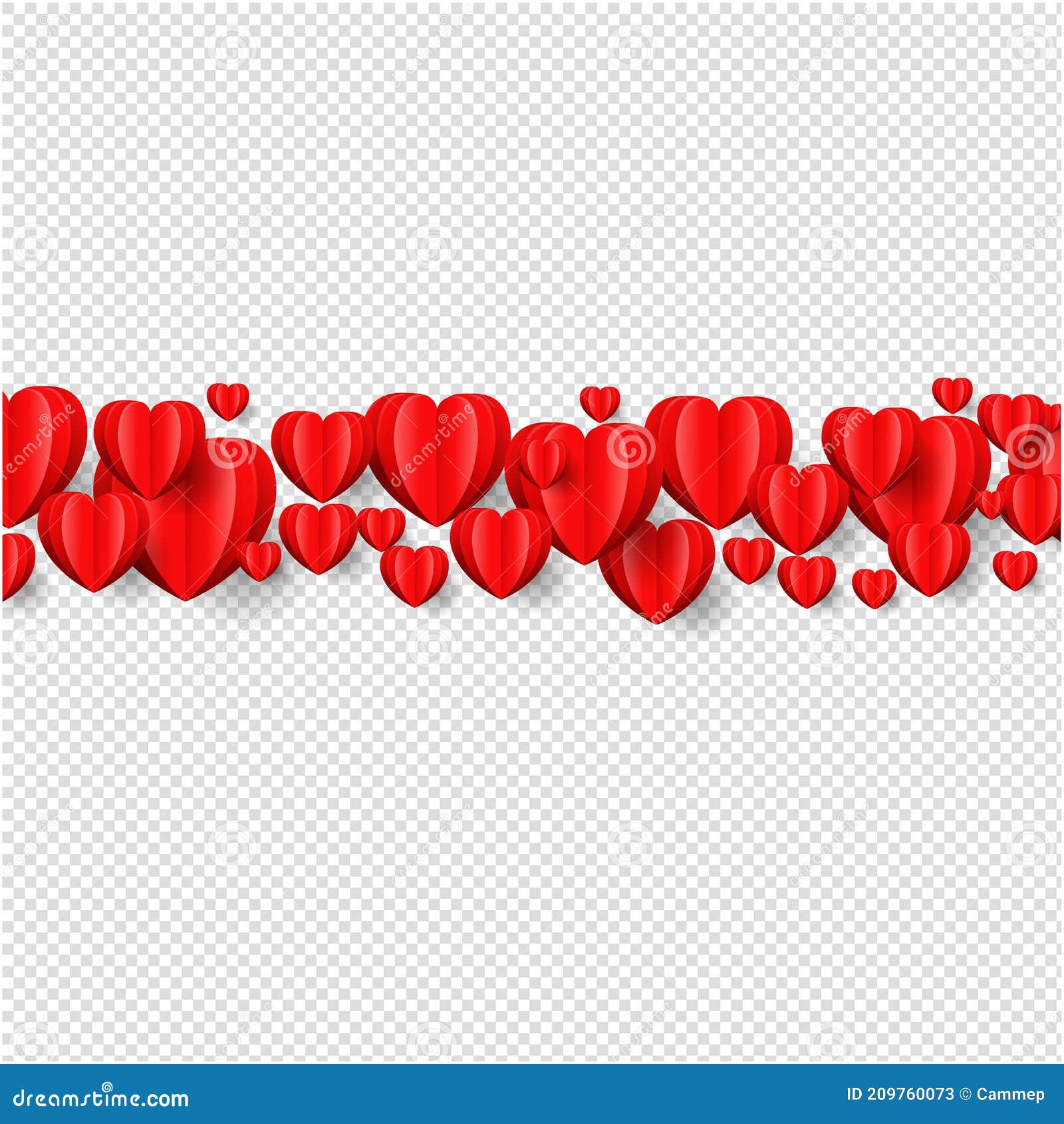 Heart Border Isolated Transparent Background Stock Vector ...