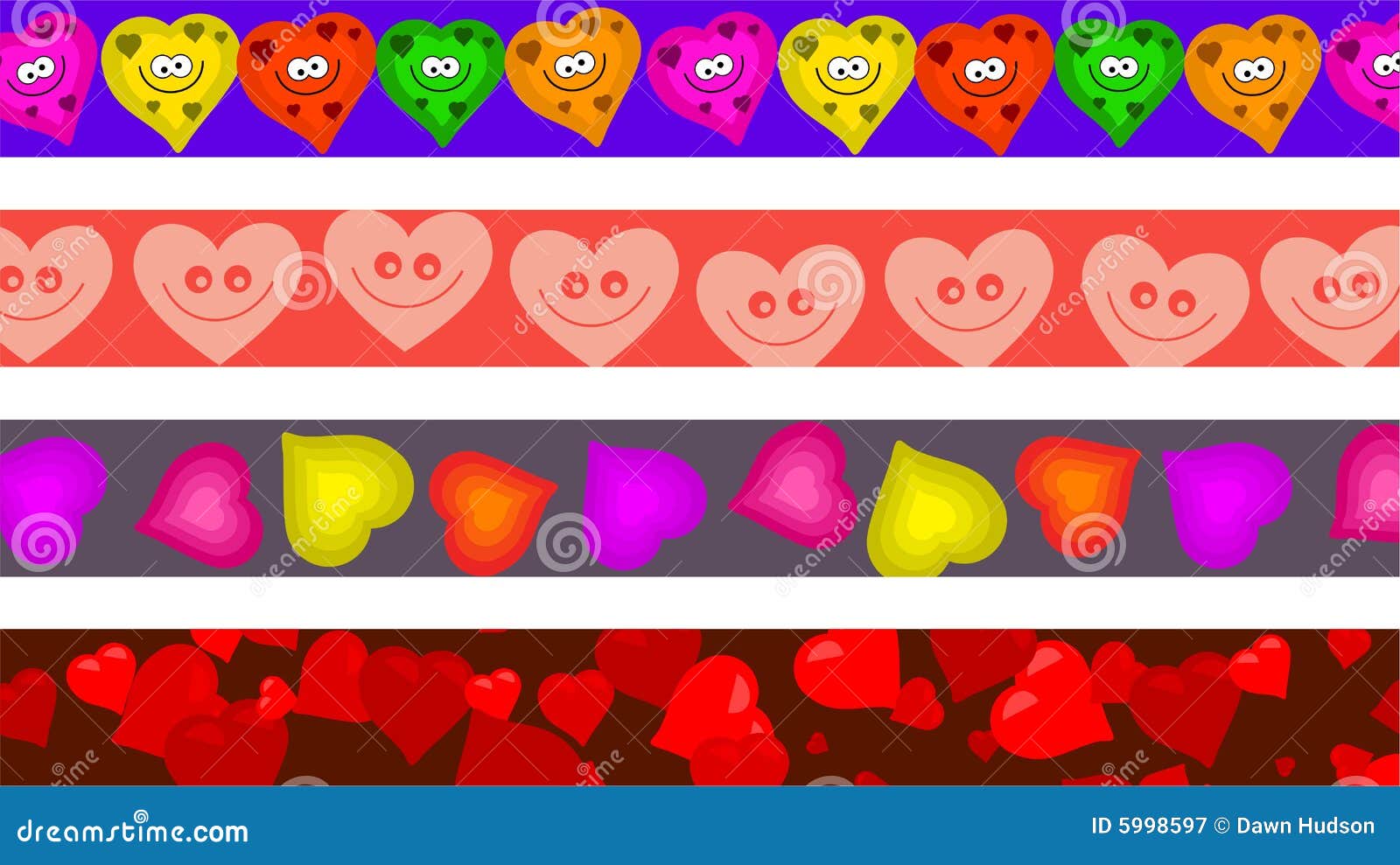 Heart borders stock illustration. Illustration of creative - 5998597