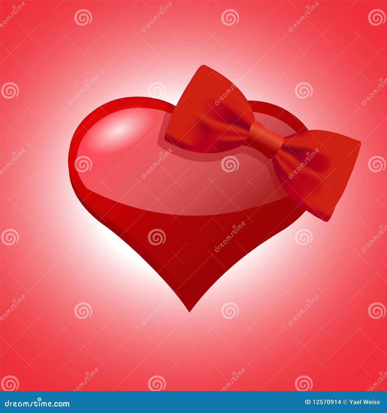 Heart with bow stock vector. Illustration of isolated - 12570914