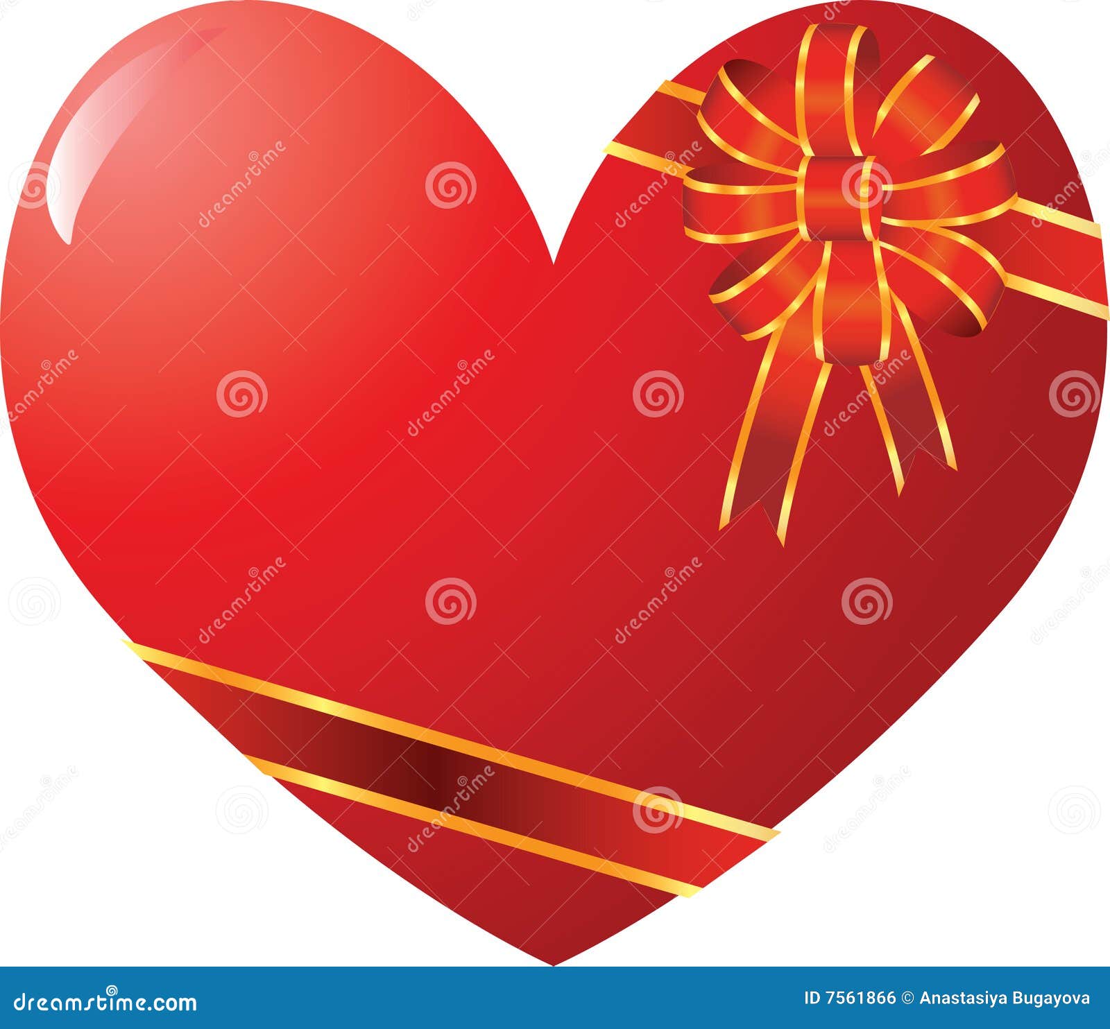 Heart with bow stock vector. Illustration of hearts, design - 7561866