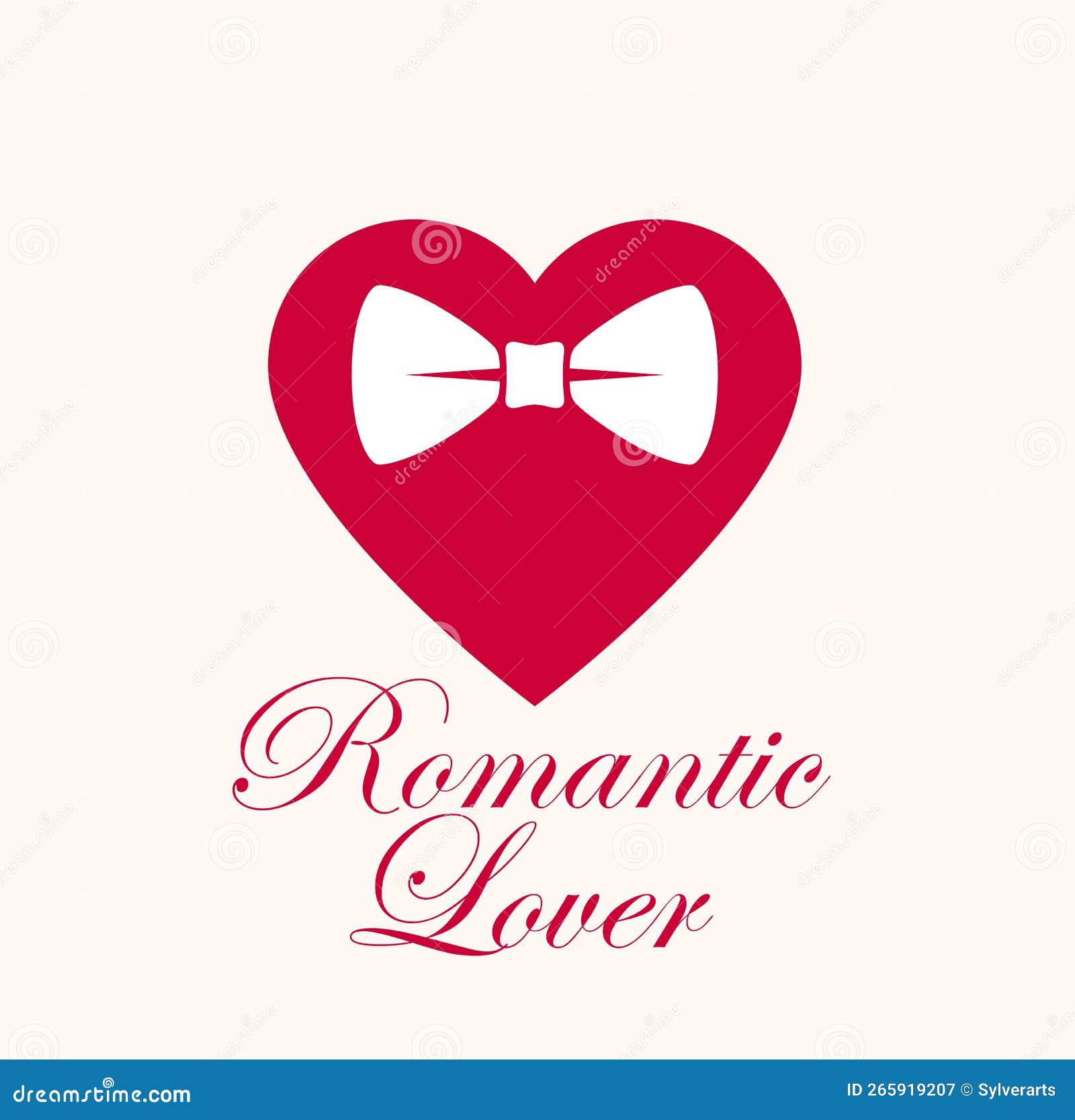 Heart with Bowtie Romantic Lover Gentleman Hipster Vector Logo Stock ...