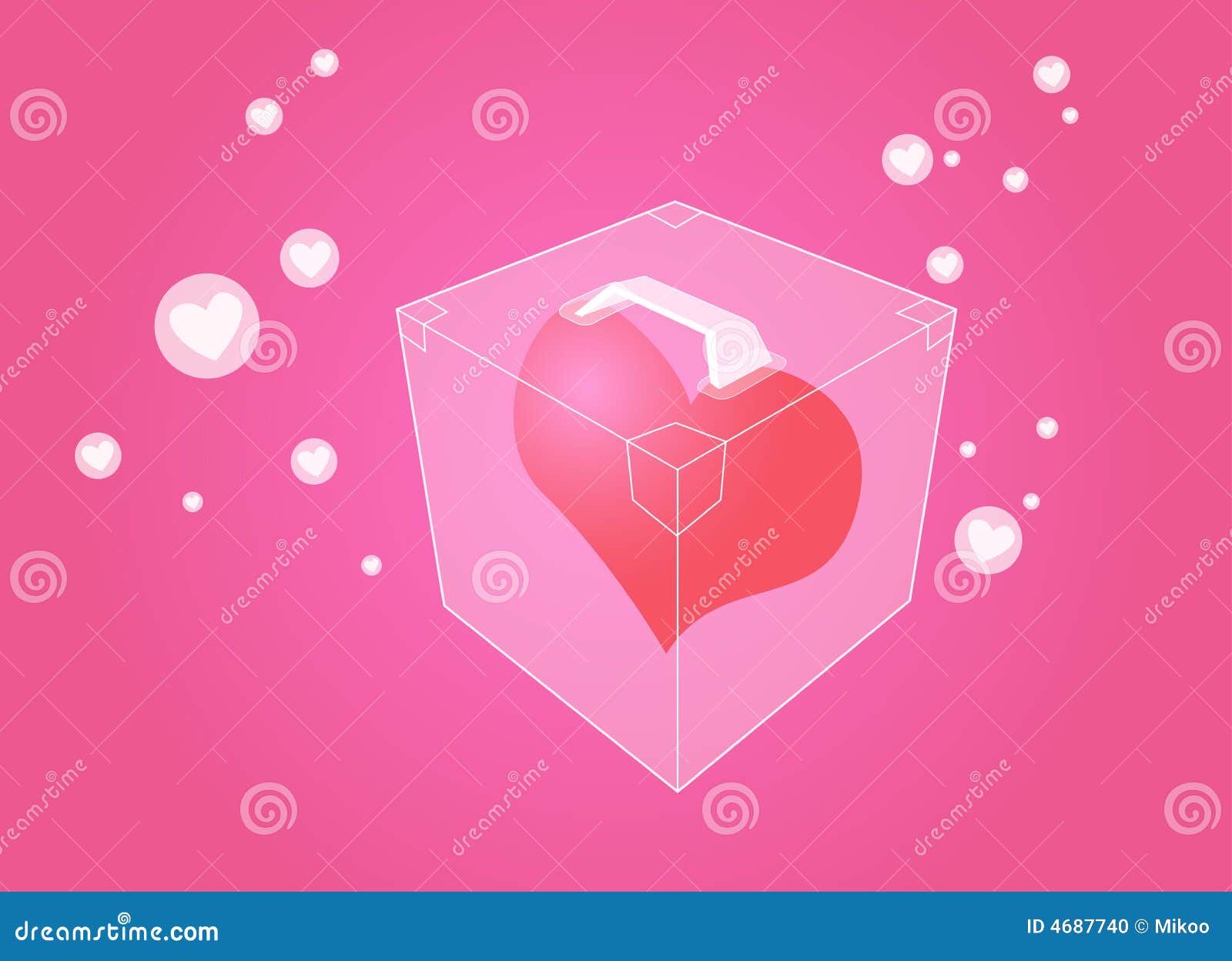 Heart in box stock illustration. Illustration of cute - 4687740