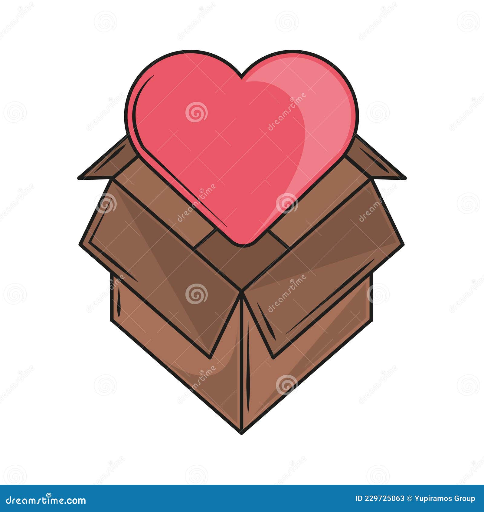 Heart in box stock vector. Illustration of greeting - 229725063