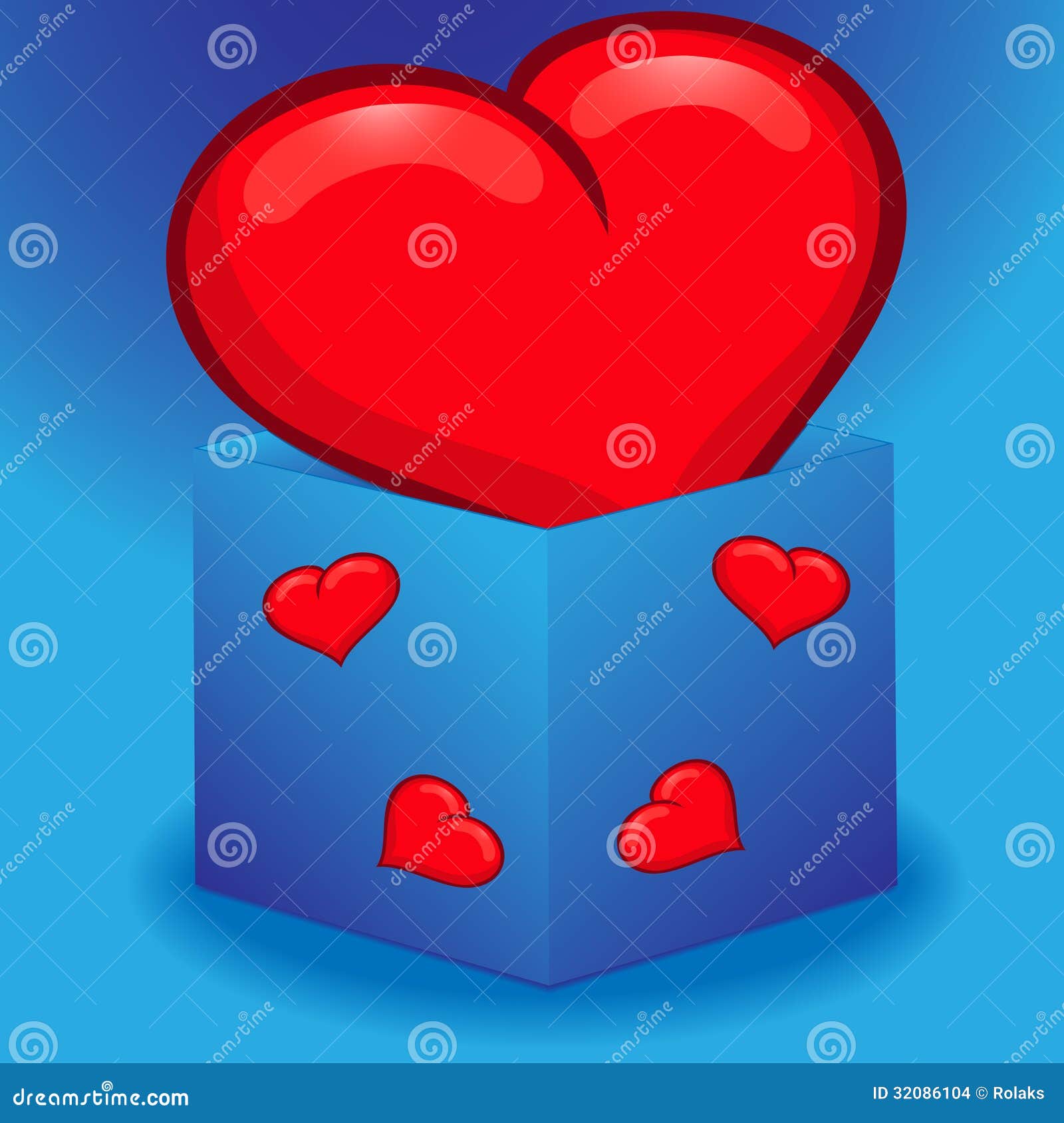 Heart in a box stock vector. Illustration of surprise - 32086104