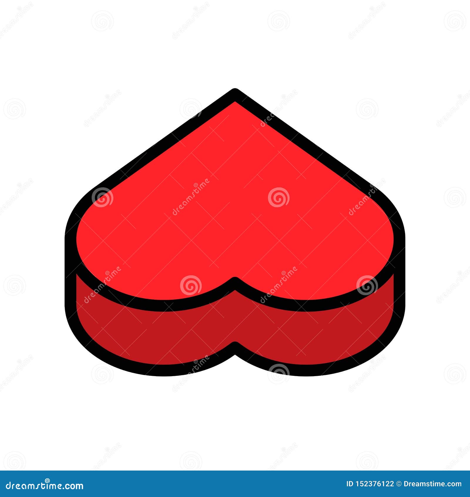 Heart Box Vector Illustration, Filled Style Icon Editable Outline Stock ...