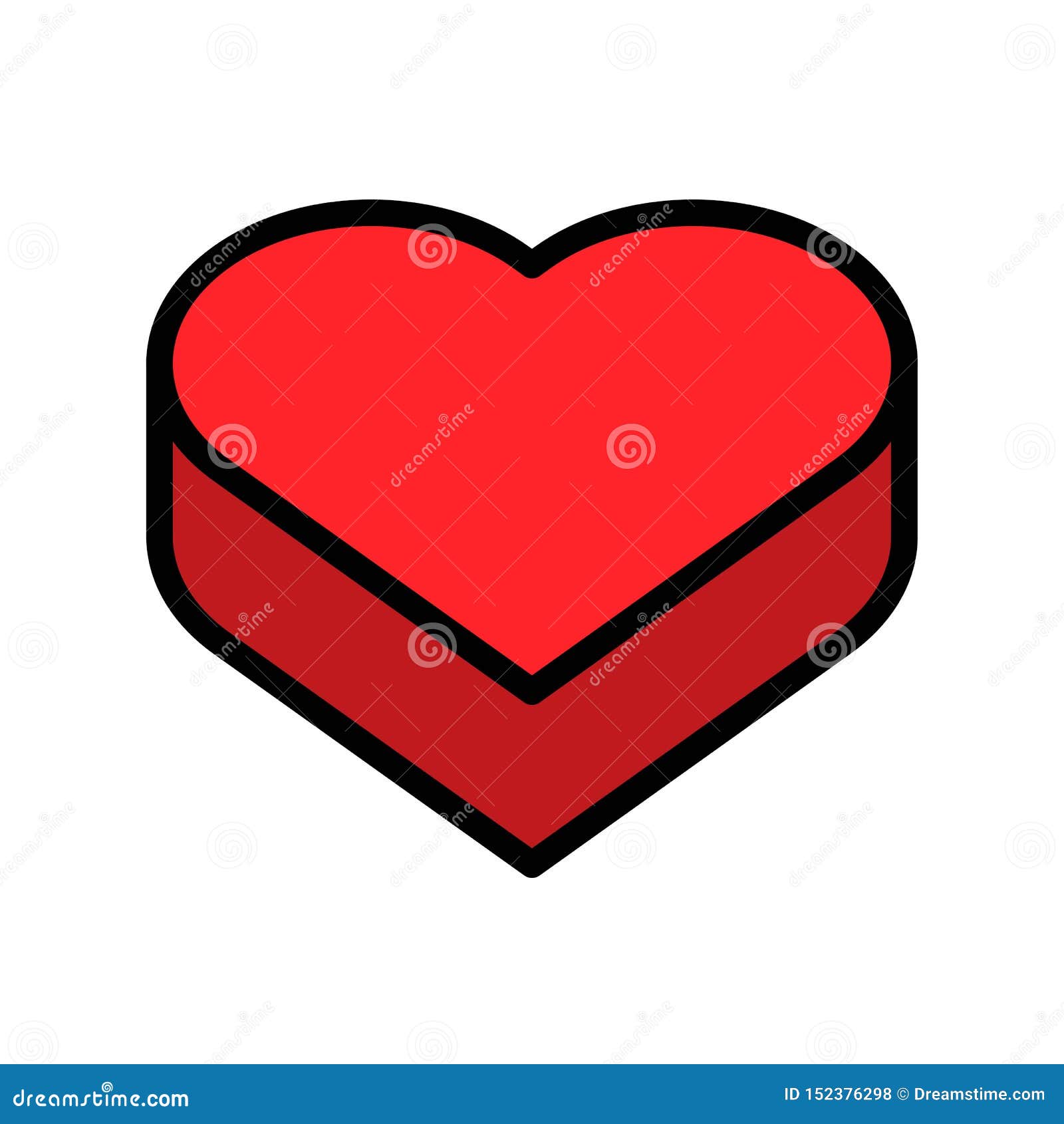 Heart Box Vector Illustration, Filled Style Icon Editable Outline Stock ...
