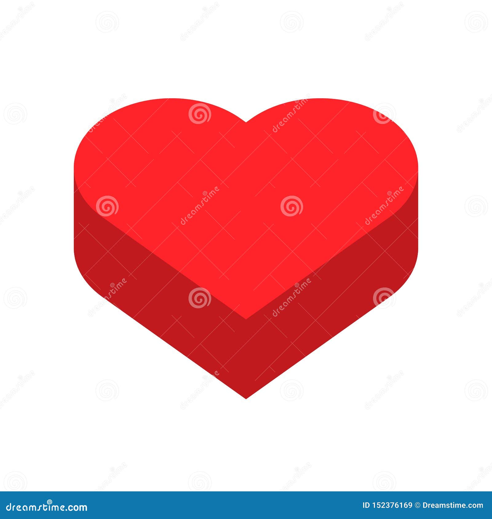 Heart Box Vector Illustration, Isolated Flat Style Icon Stock Vector ...