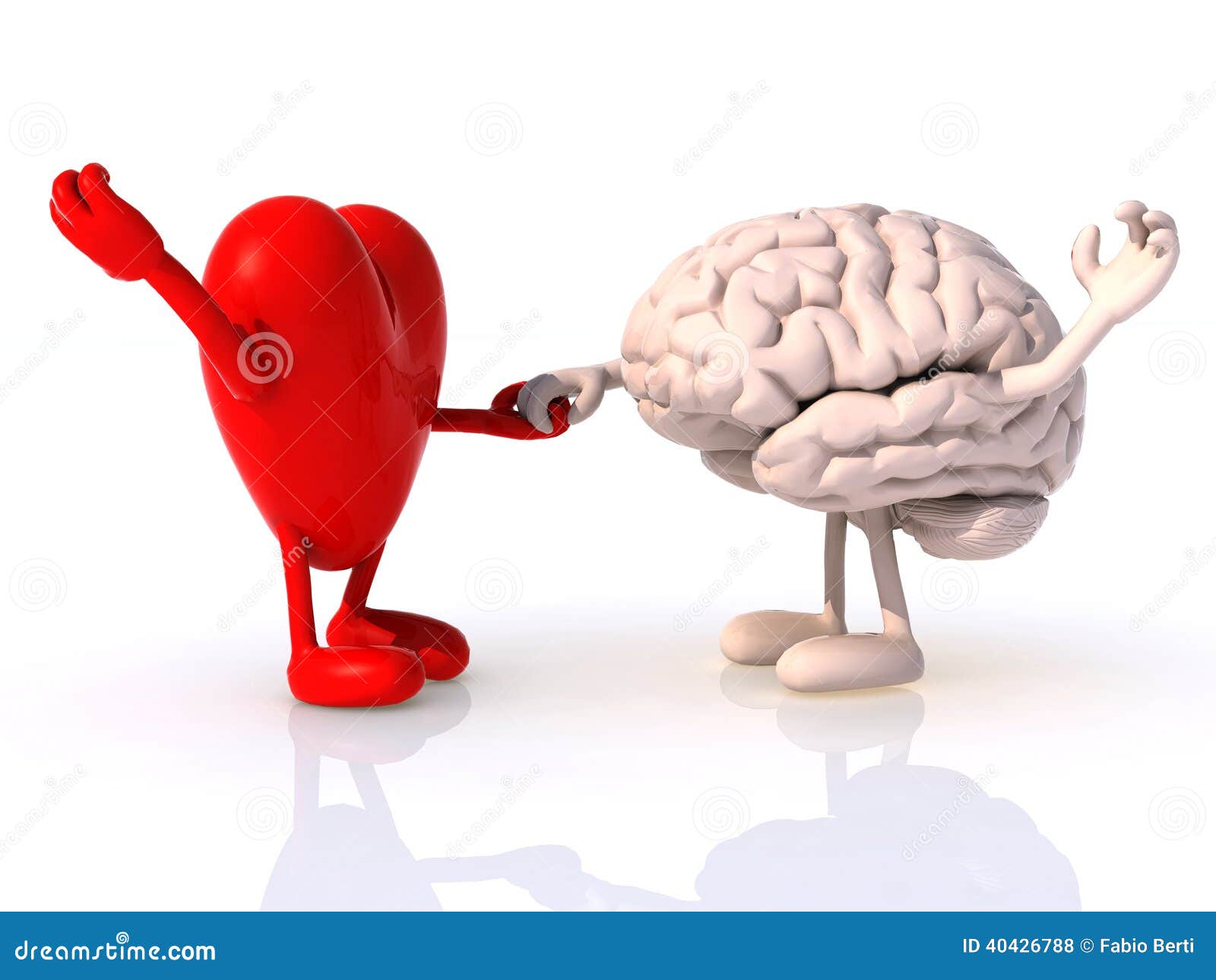 Heart and brain that dance stock illustration. Illustration of organ ...
