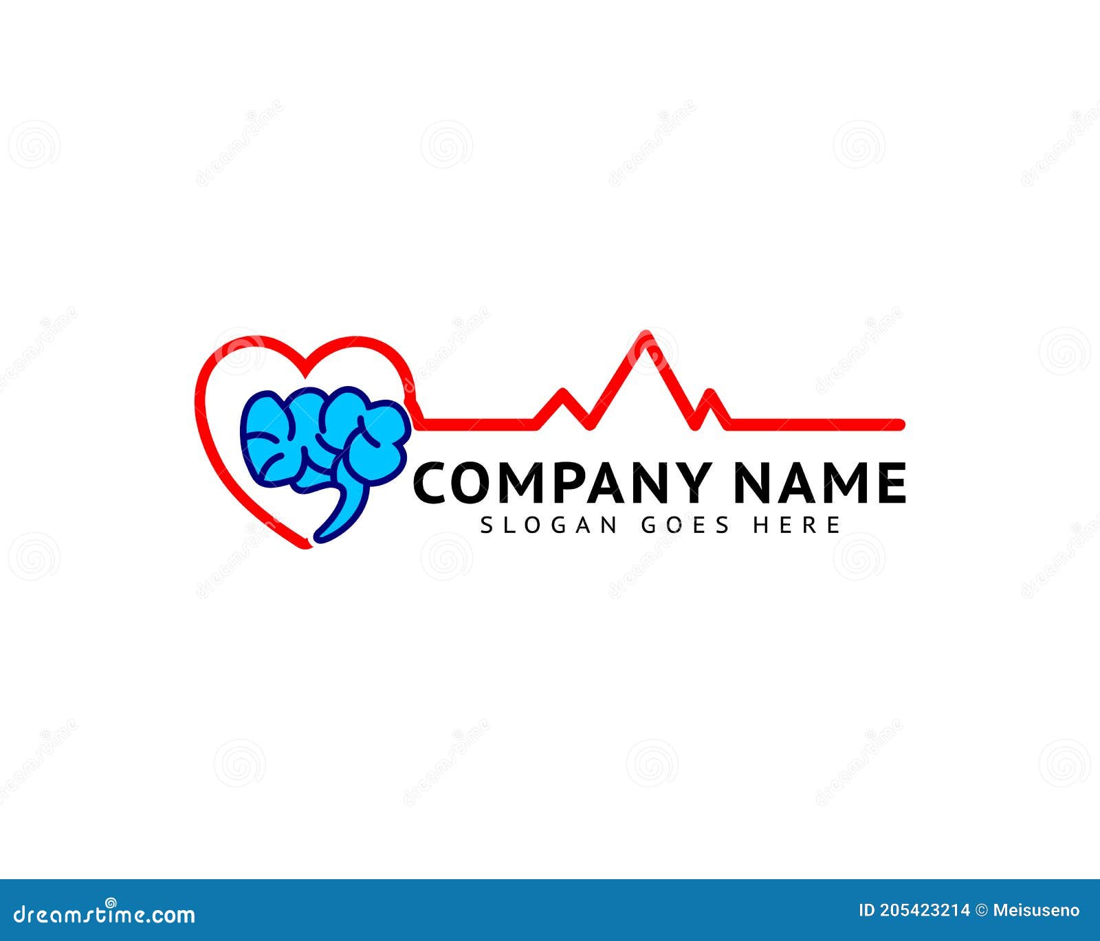Heart and Brain Logo Design Vector Illustration Stock Vector ...