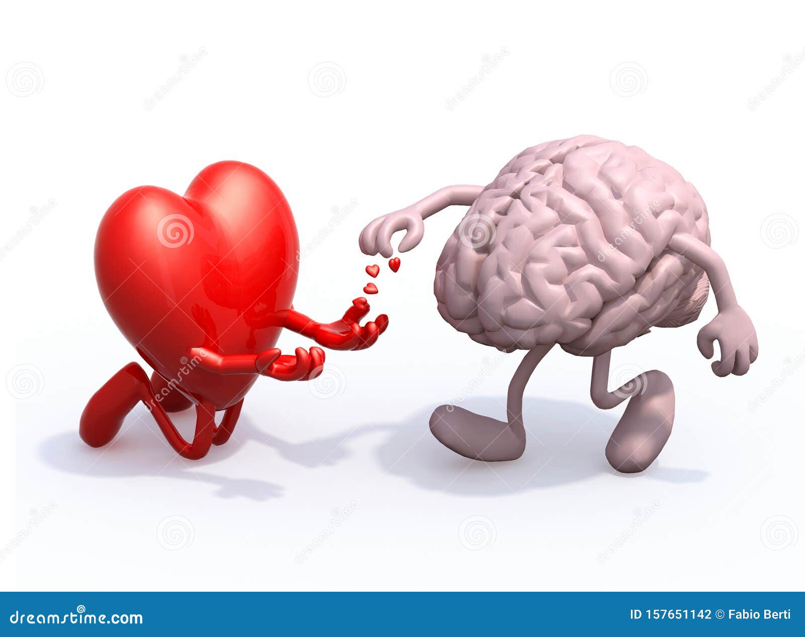 Heart and brain love alms stock illustration. Illustration of ...