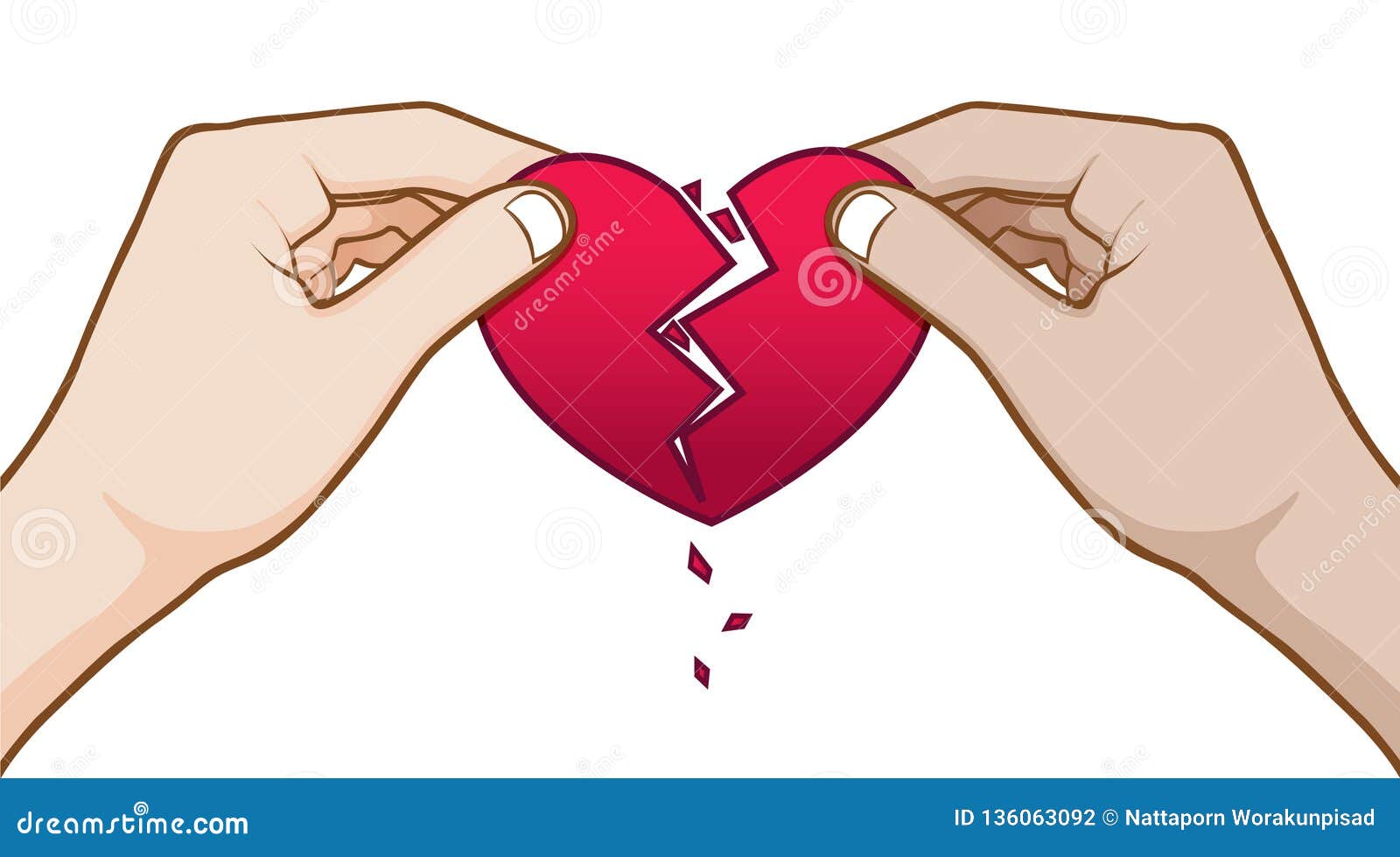 Heart Break with Hand Vector Background Stock Illustration ...