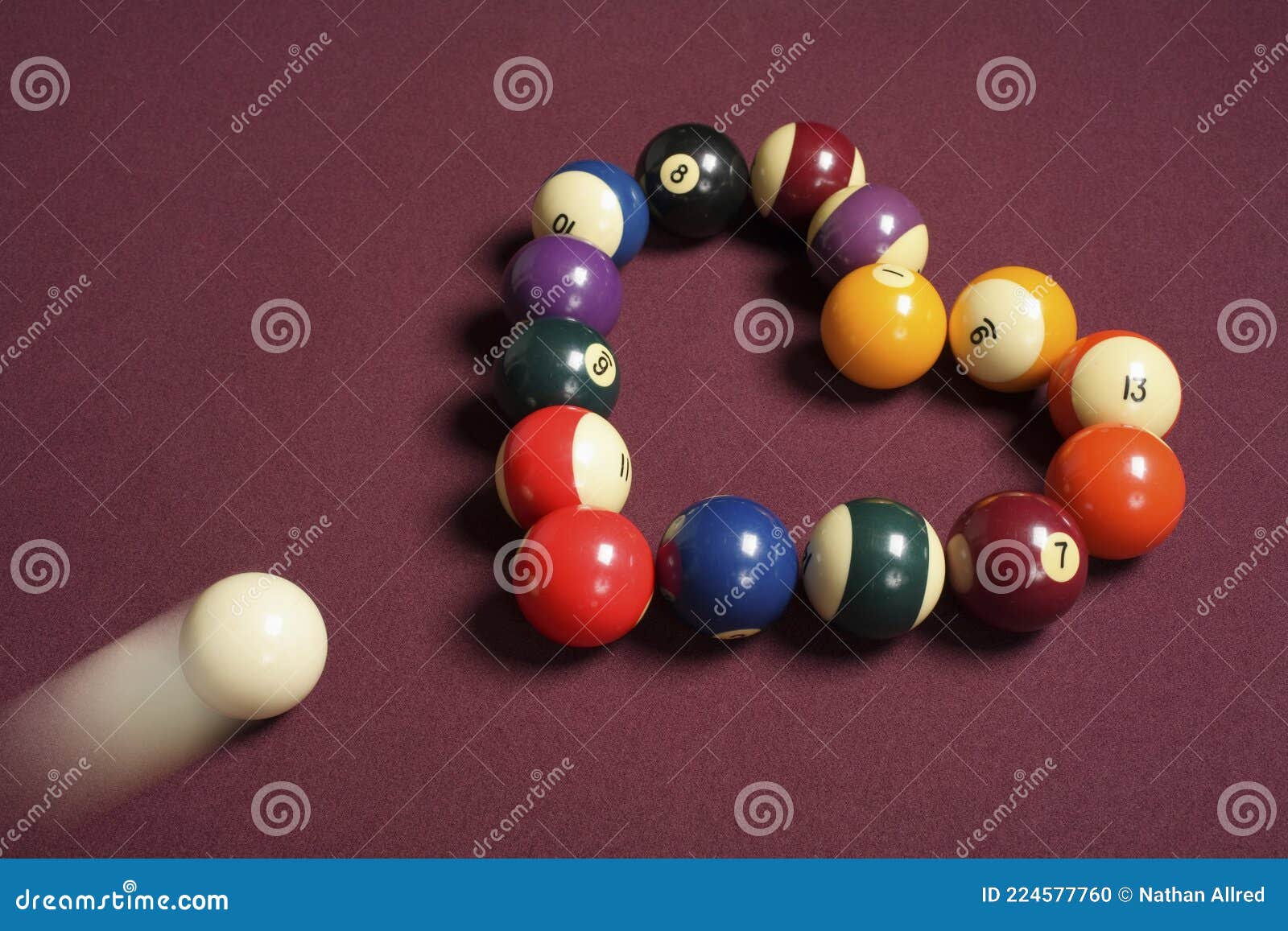 Heart Breaking Concept Using Billiard Balls Stock Photo - Image of ...