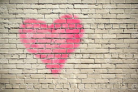 Heart on a brick wall stock image. Image of valentine - 38329351