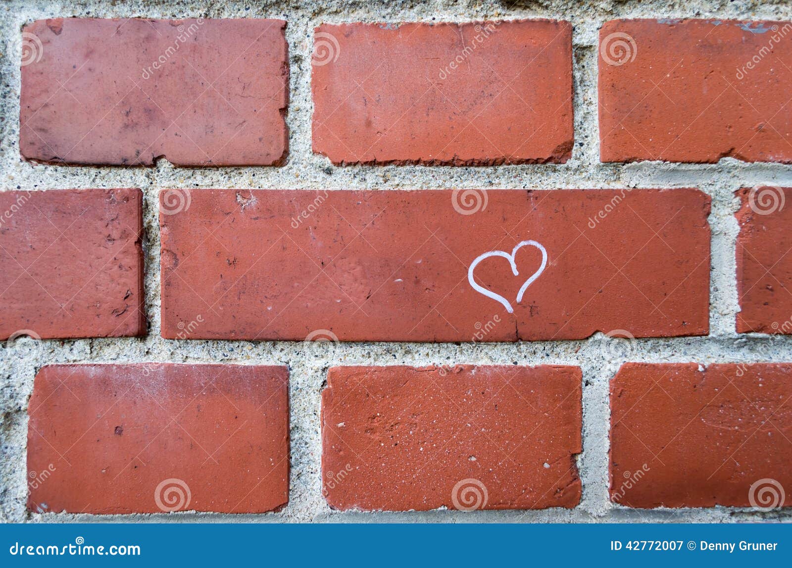 Heart on brick wall stock image. Image of innocence, passion - 42772007