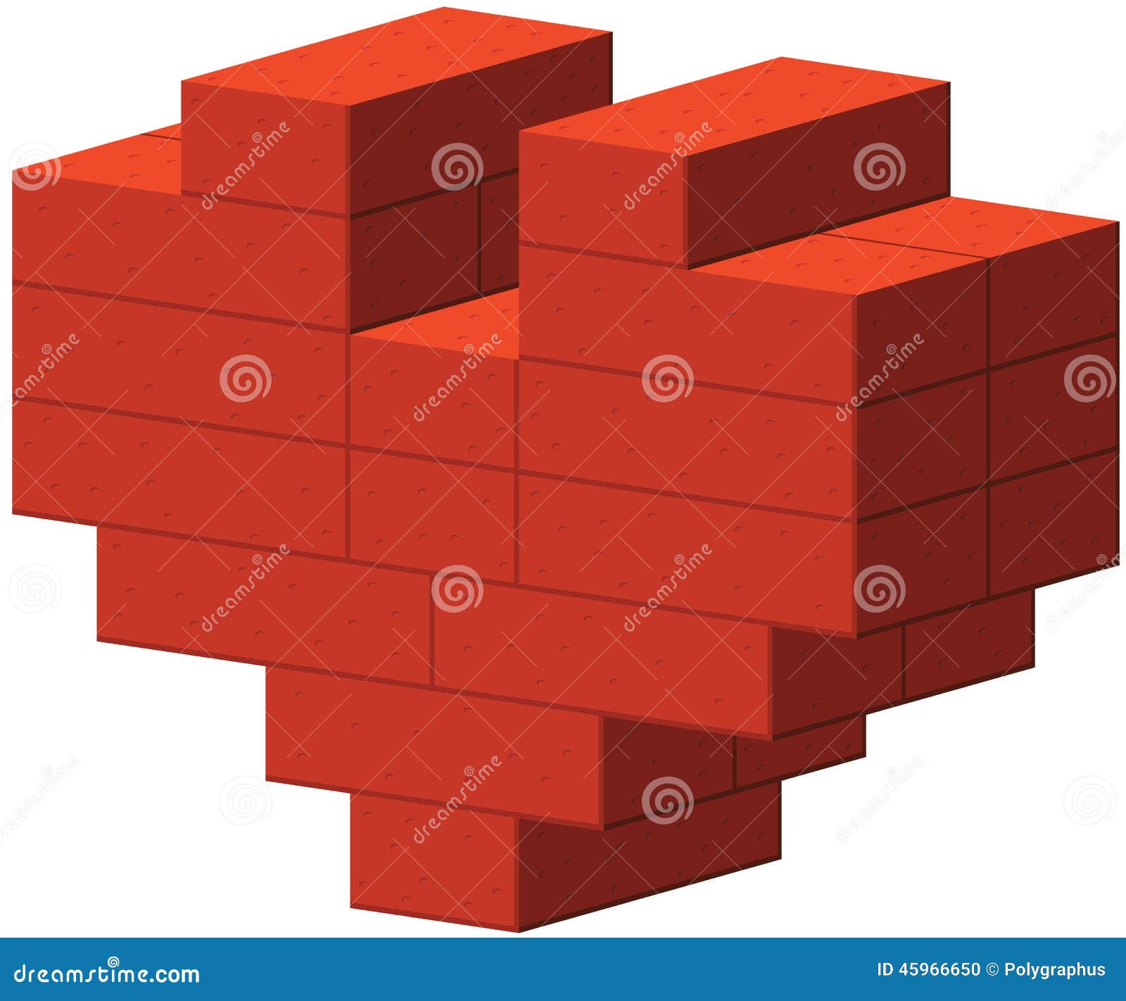 Heart of bricks stock vector. Illustration of vector - 45966650