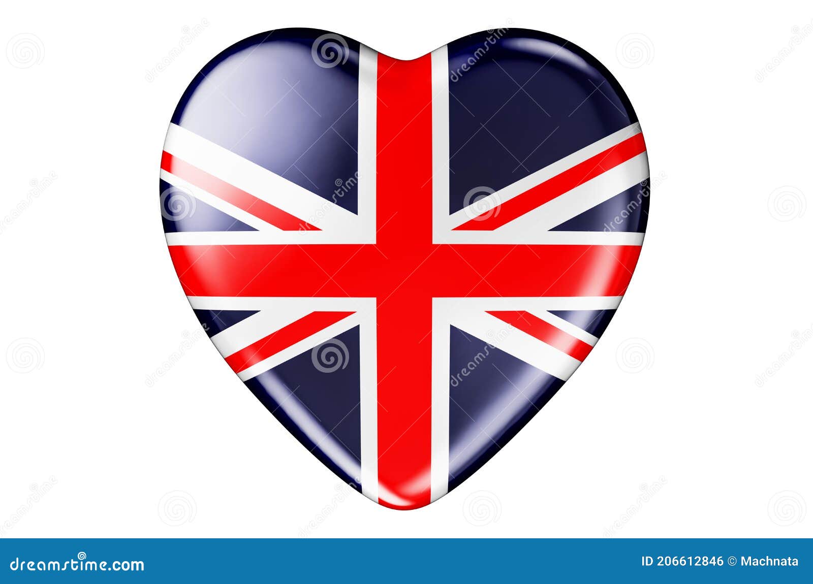 Heart with British Flag, 3D Rendering Stock Illustration - Illustration ...