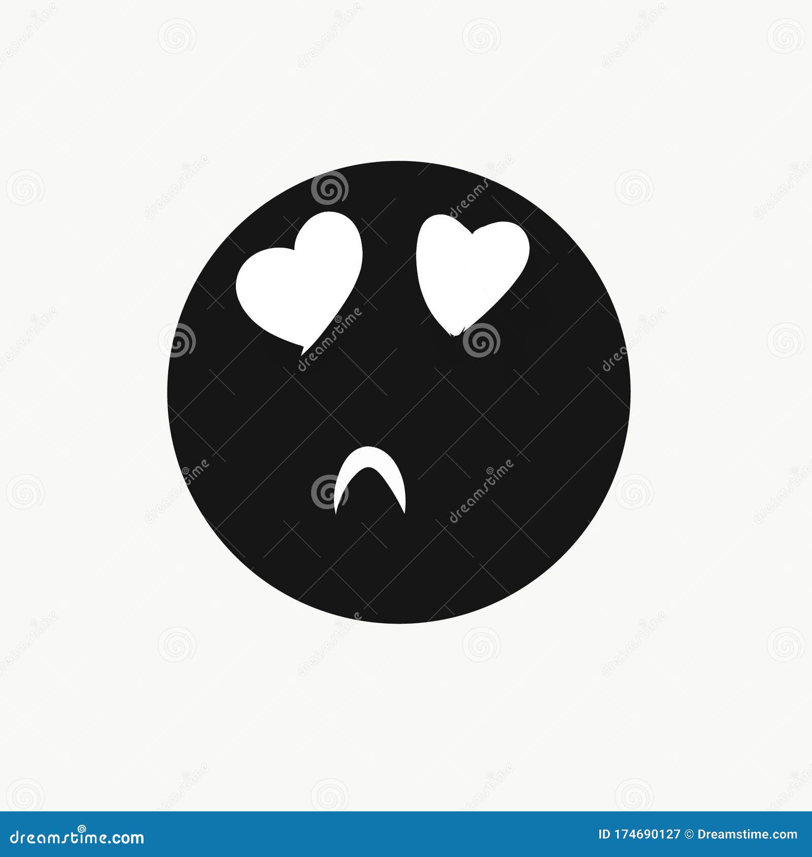 Vector Face Heart Broken Expression Art Stock Illustration ...
