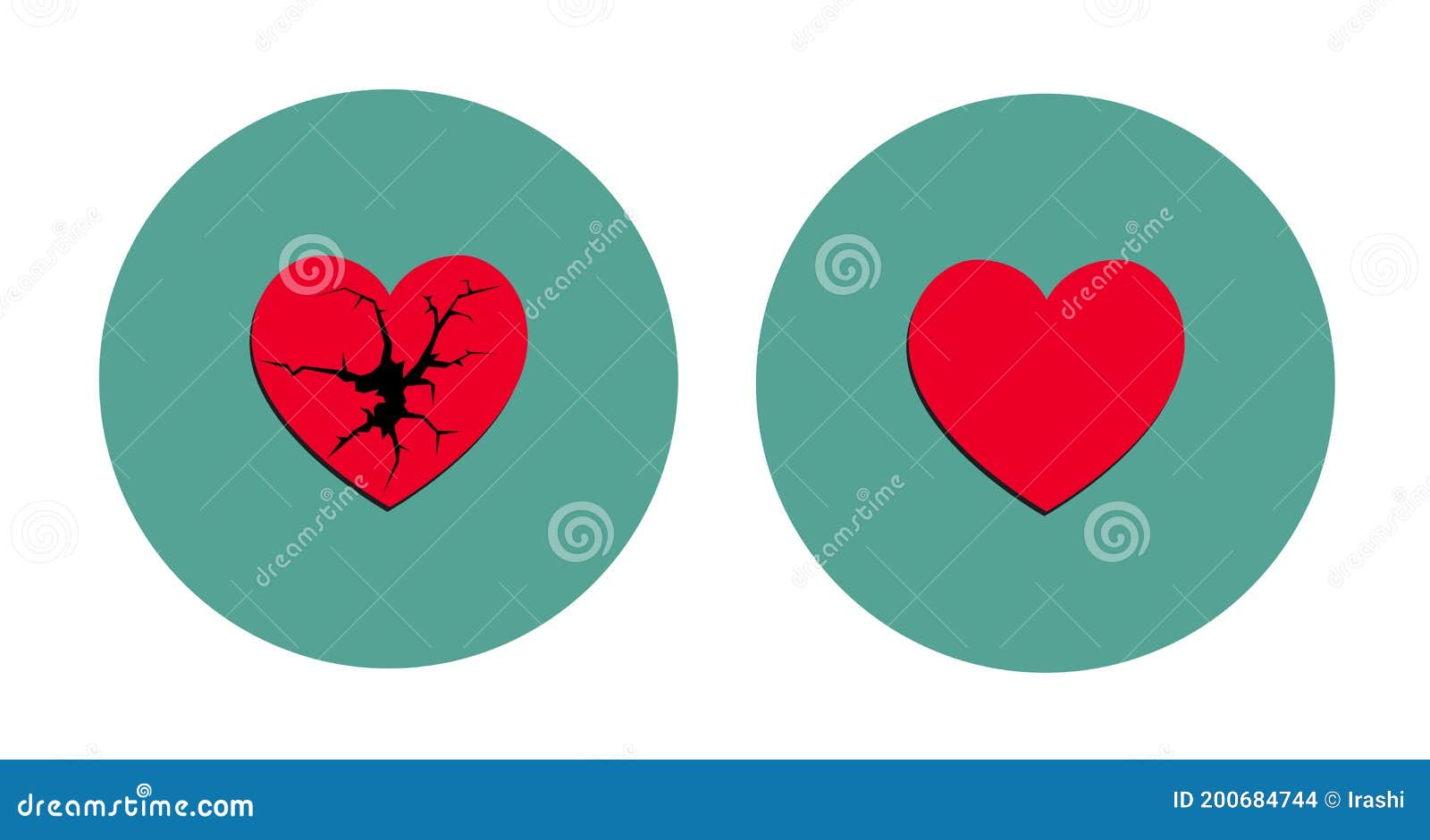 Heart broken icon stock vector. Illustration of broken - 200684744
