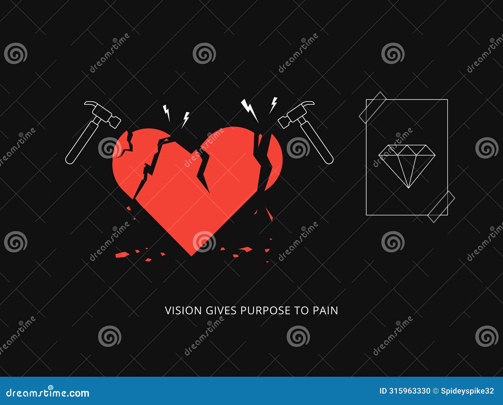 The Heart is Broken by the Hammer To Be Shaped into a Diamond Stock ...