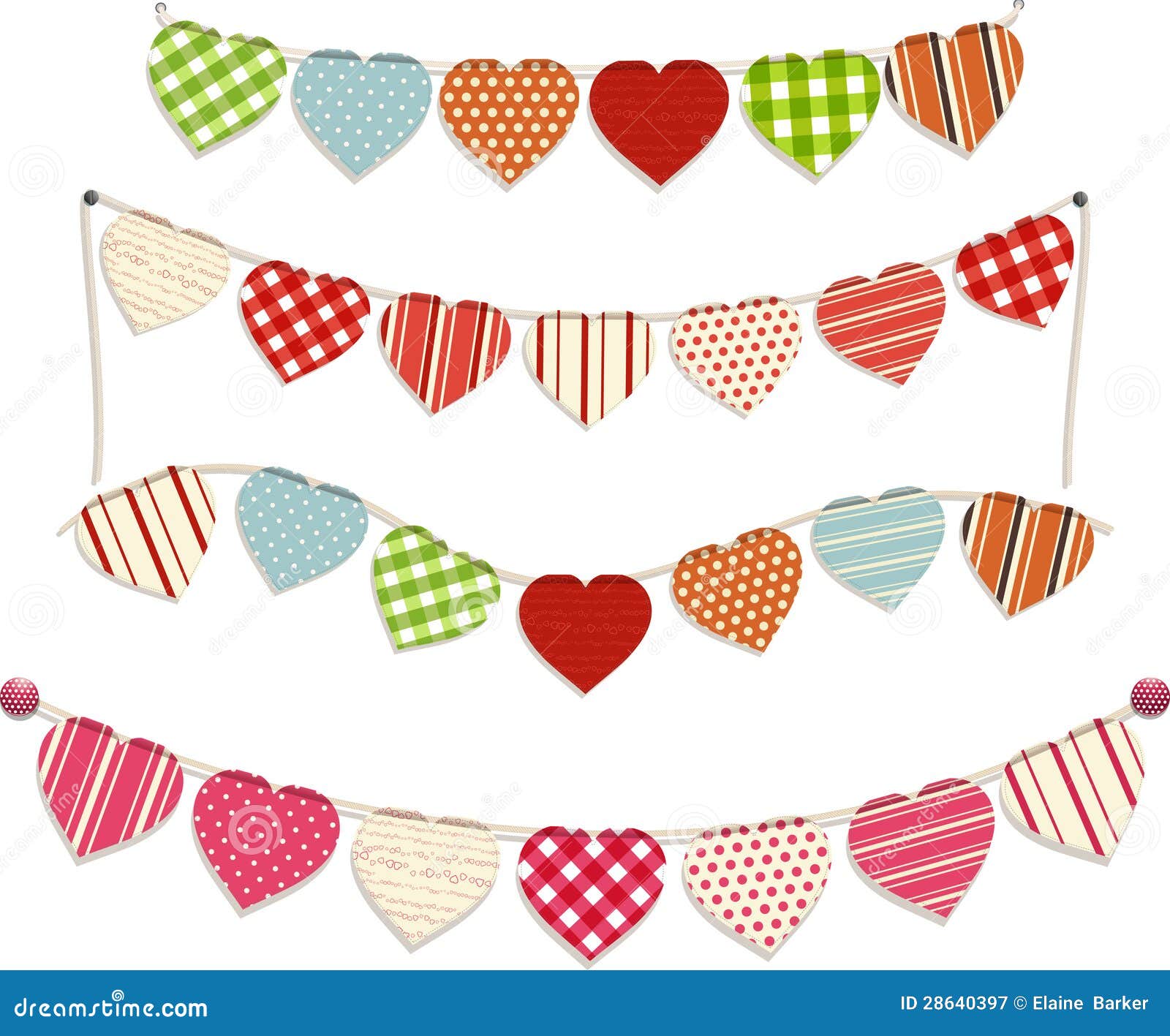 Heart bunting stock illustration. Illustration of feast - 28640397