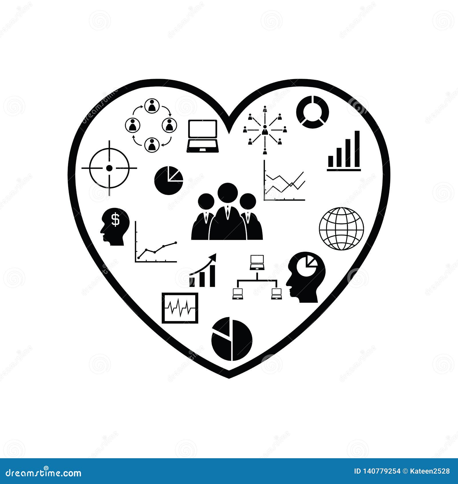 Heart business concept stock vector. Illustration of success - 140779254