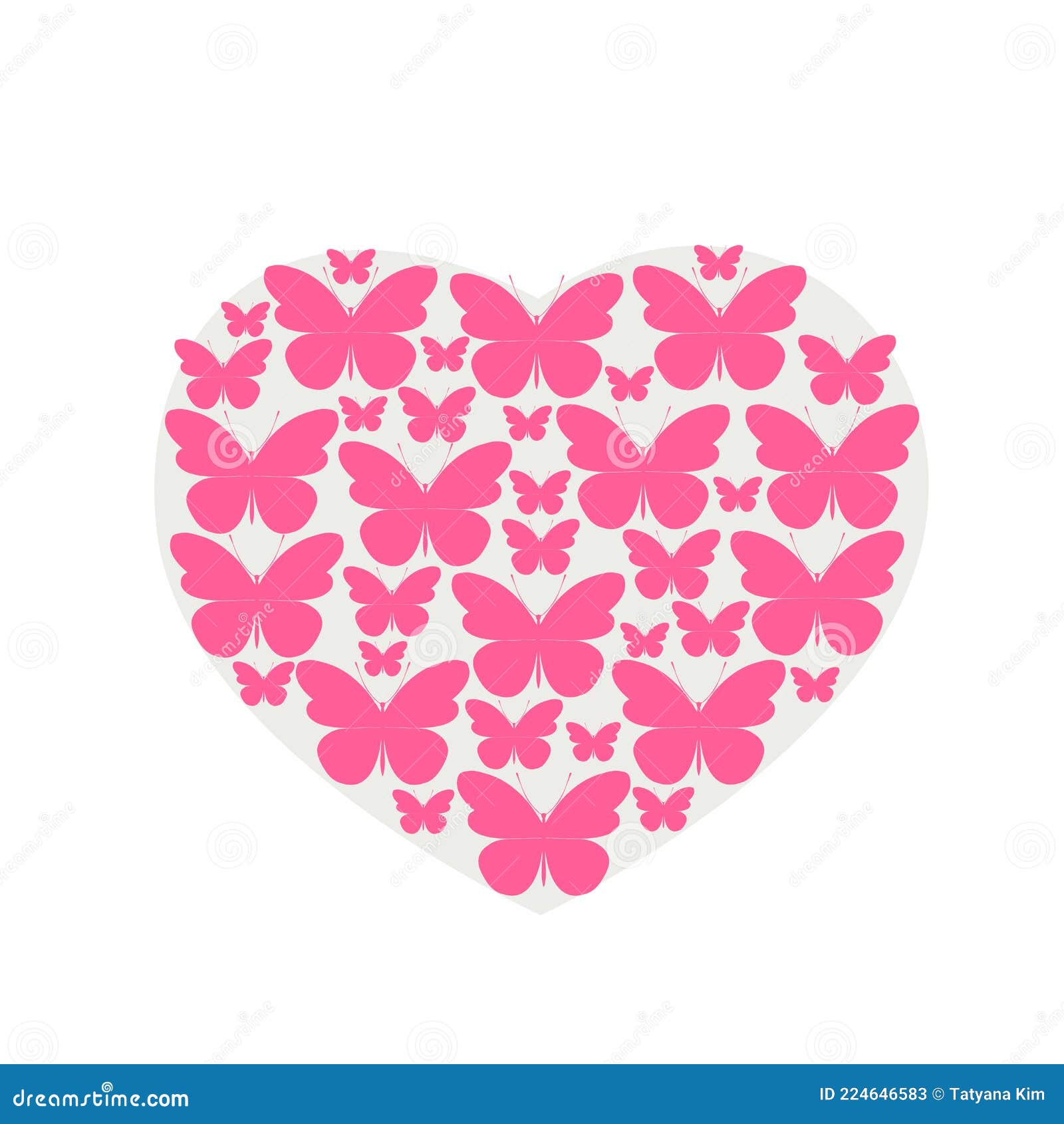 A Heart of Butterflies. Vector Illustration Stock Vector - Illustration ...