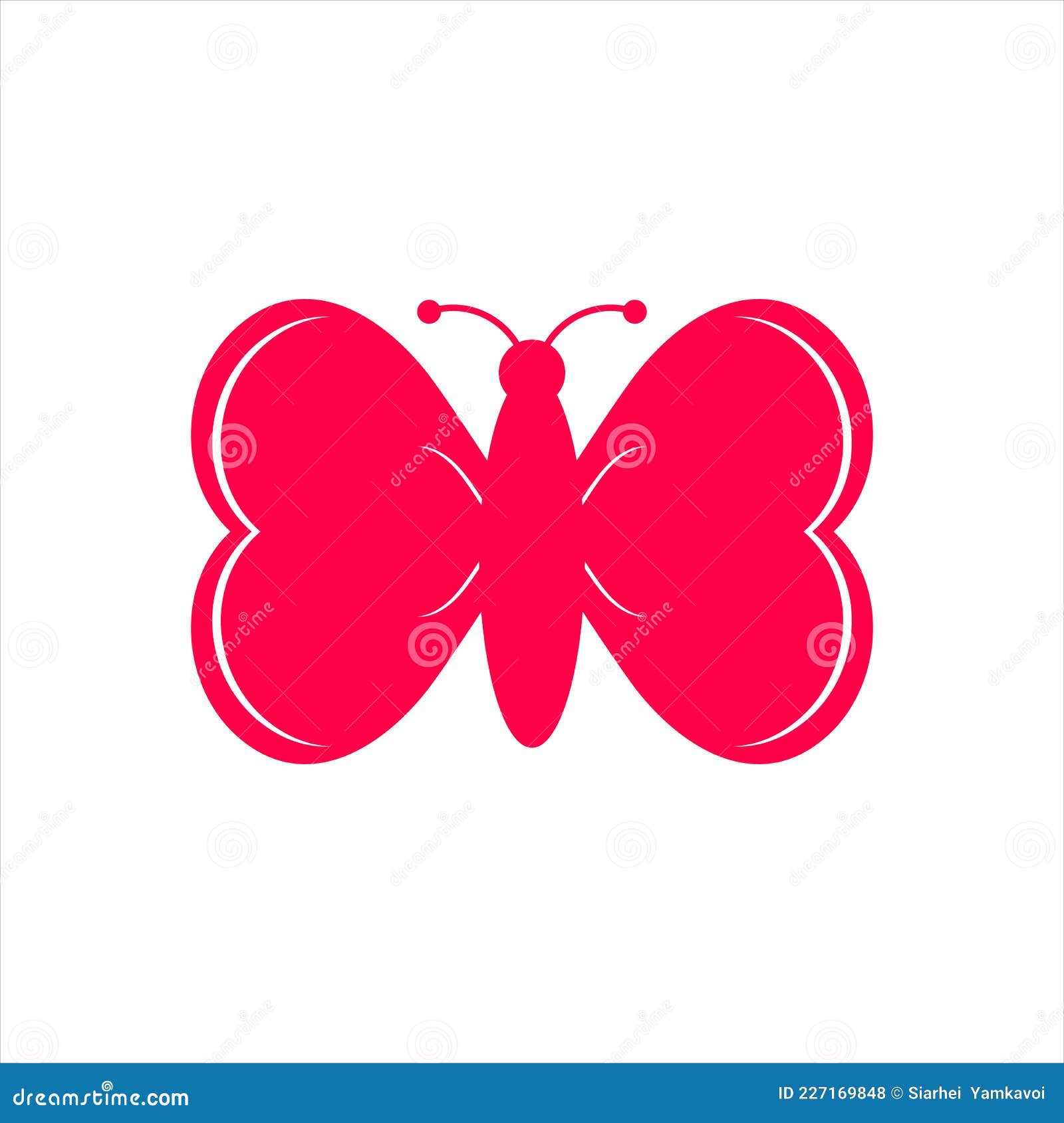 Heart Butterfly. Vector Logo and Icon. Illustration on White Empty ...