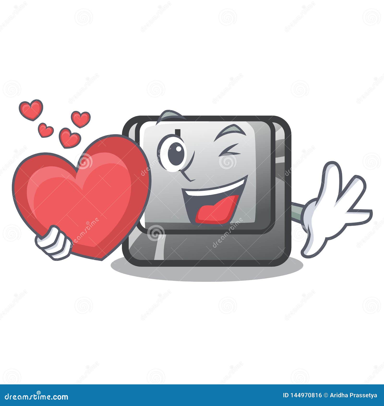 With Heart Button I in the Cartoon Game Stock Vector - Illustration of ...