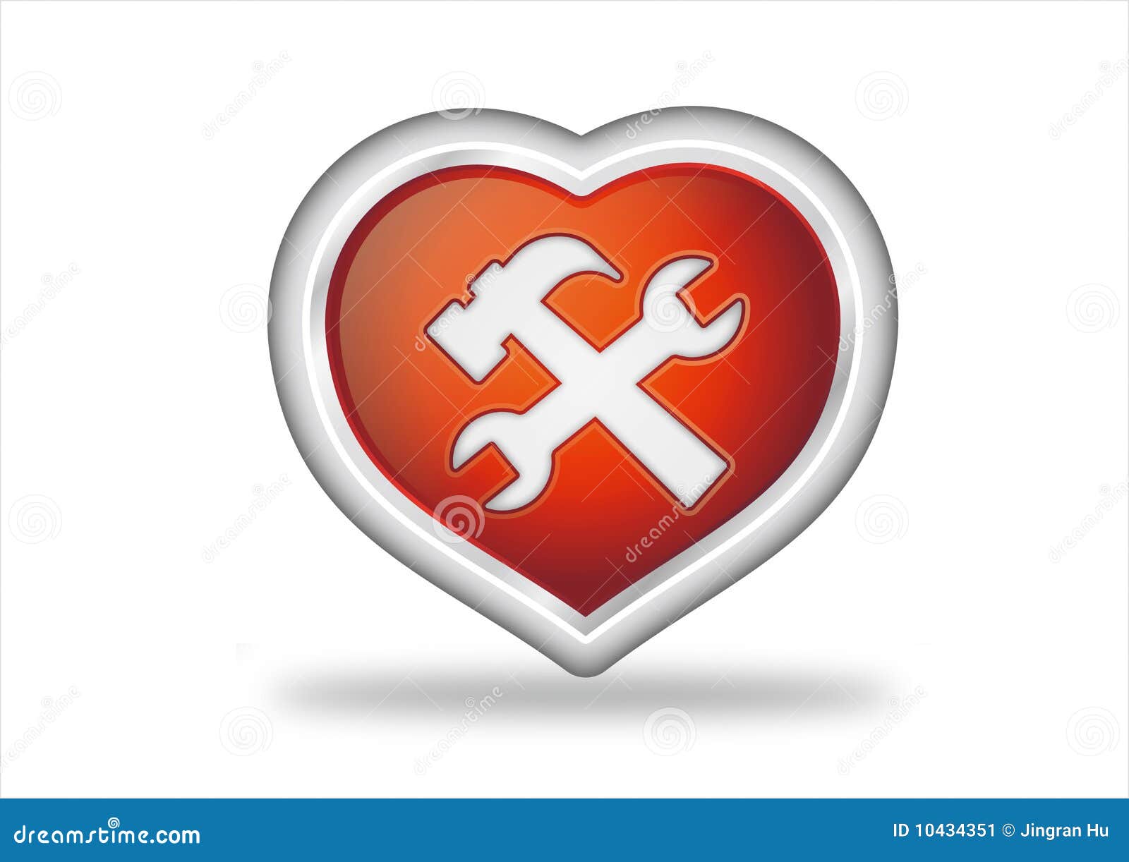 Heart button icon stock vector. Illustration of sticker - 10434351
