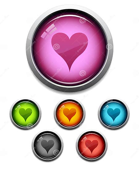 Heart button icon stock vector. Illustration of graphic - 12134308