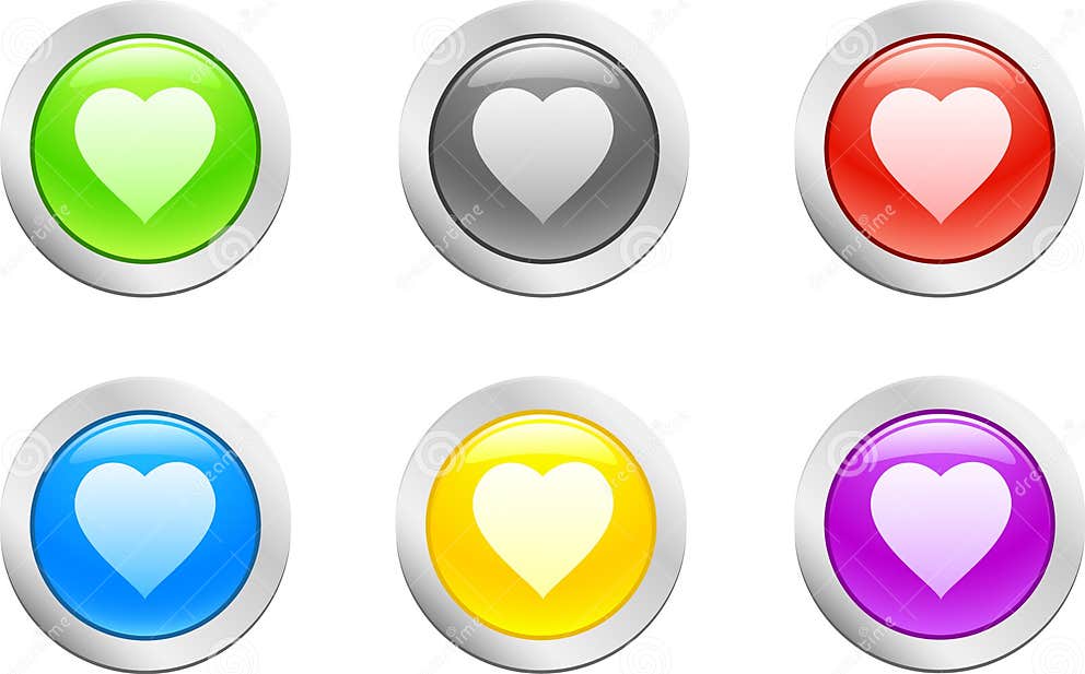 Heart button. [Vector] stock vector. Illustration of keypad - 3529767